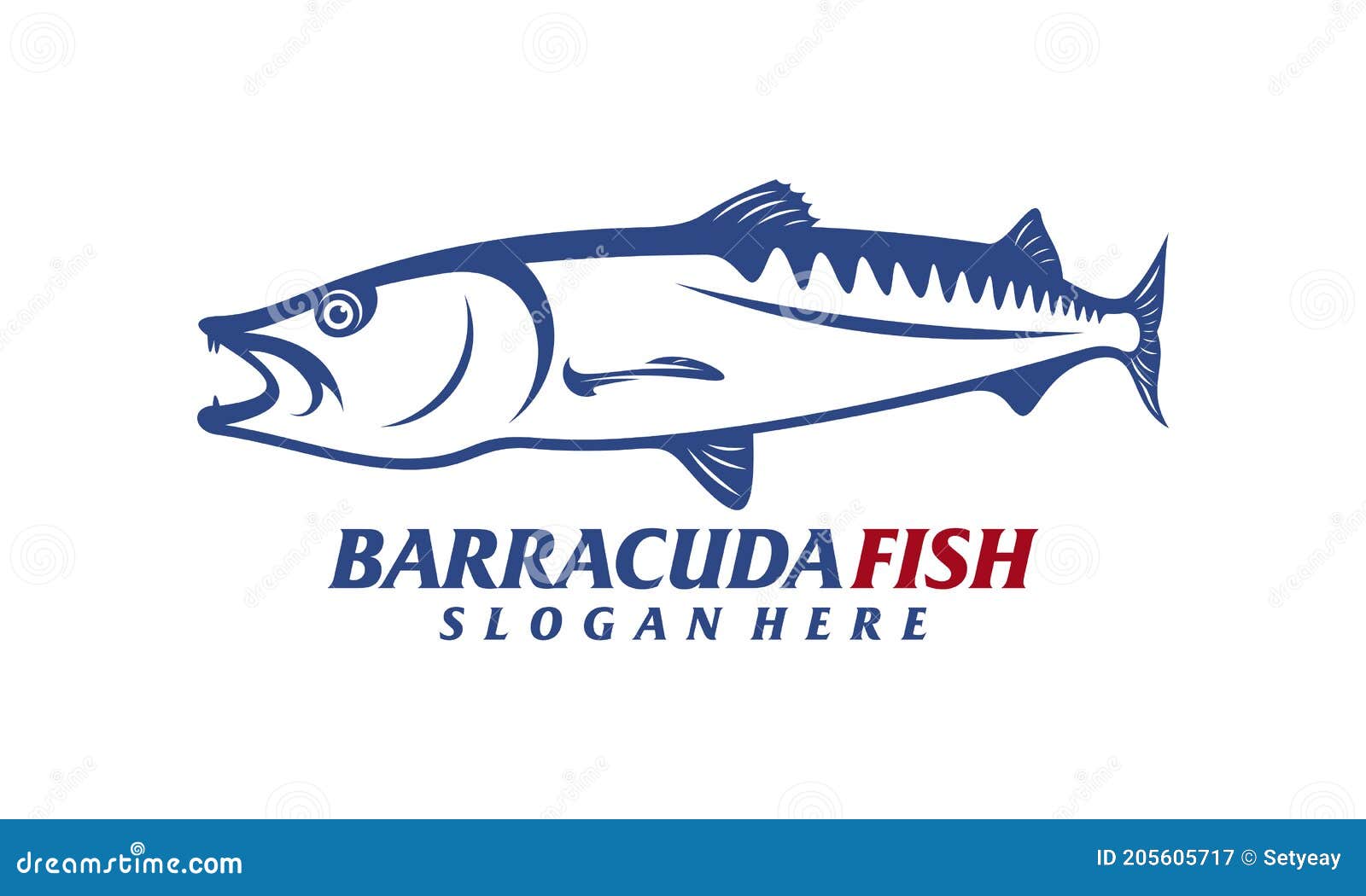 Barracuda Fish Design Vector Illustration, Creative Barracuda Fish Logo ...