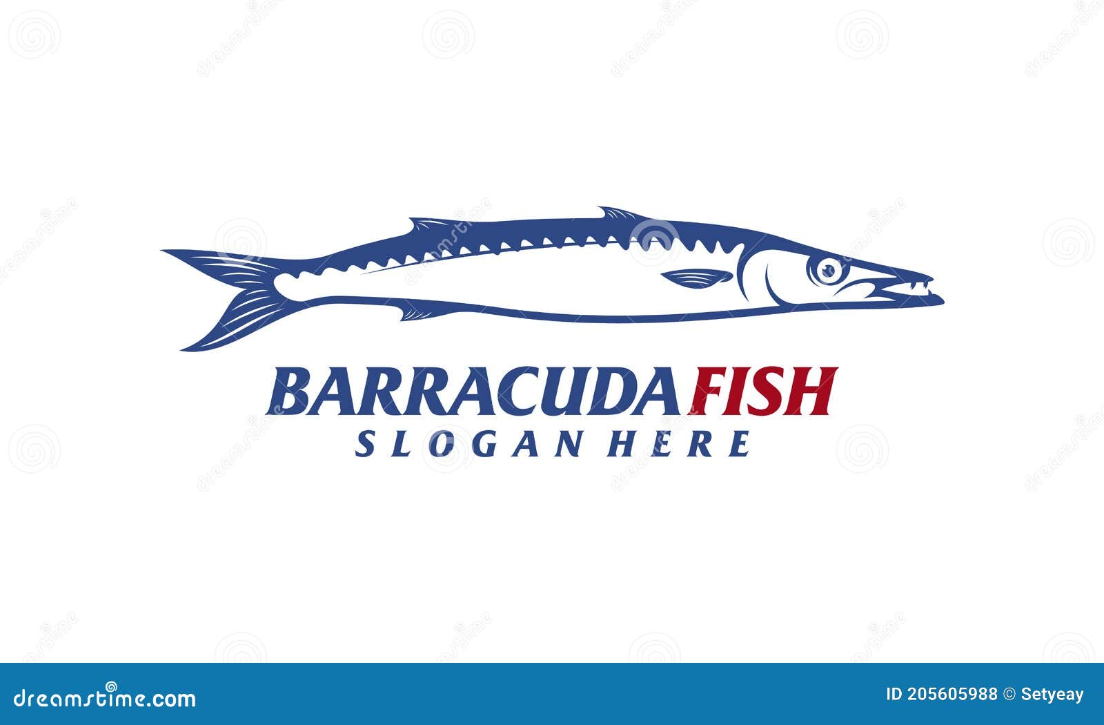 Barracuda Fish Design Vector Illustration, Creative Barracuda Fish Logo ...