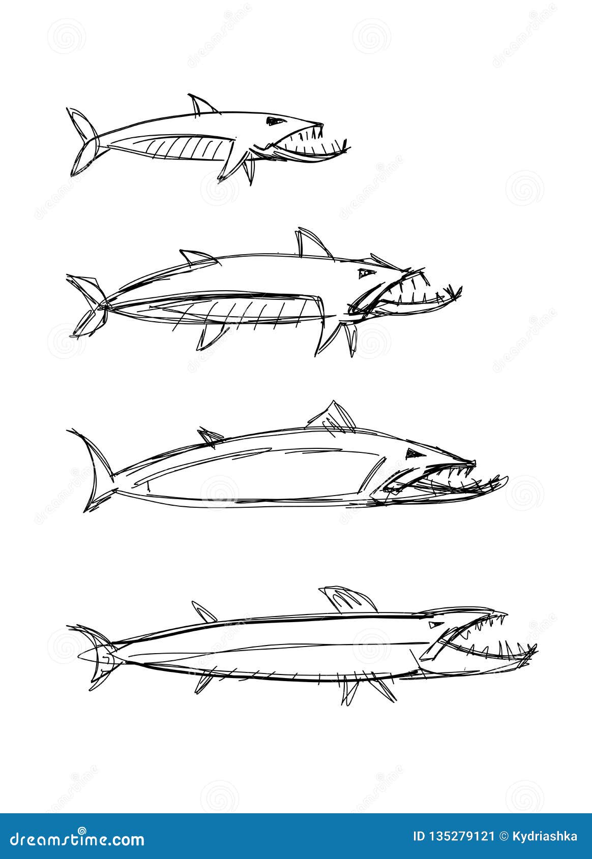 Barracuda Fish Logo Icon Designs Illustration | CartoonDealer.com ...