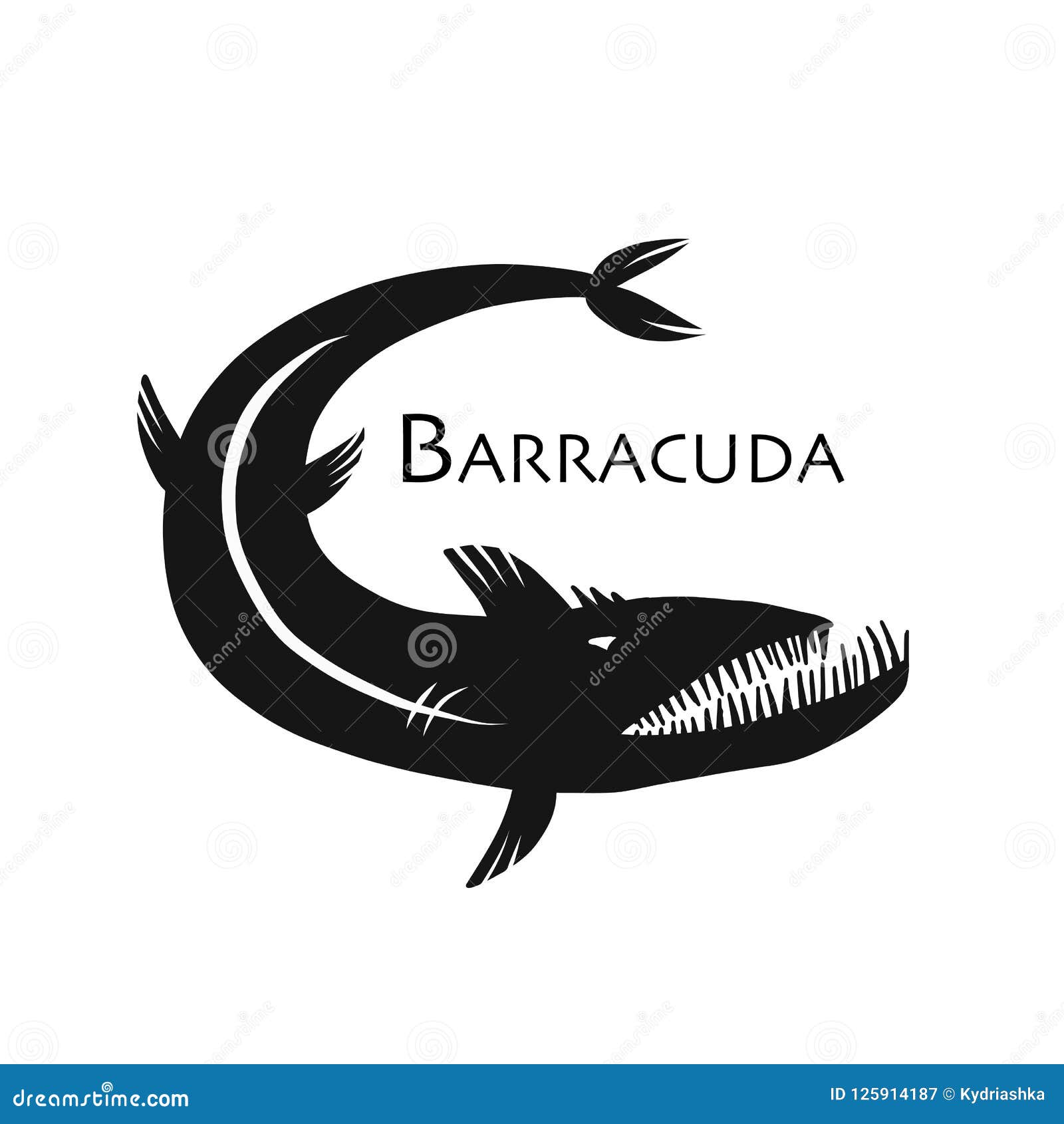 Barracuda Fish for Your Design Stock Vector - Illustration of furious ...