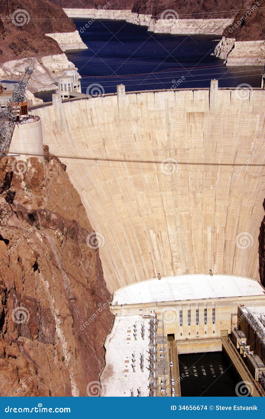 Barragem Hoover, Hidromel Do Lago E Rio Colorado Foto de Stock - Imagem ...