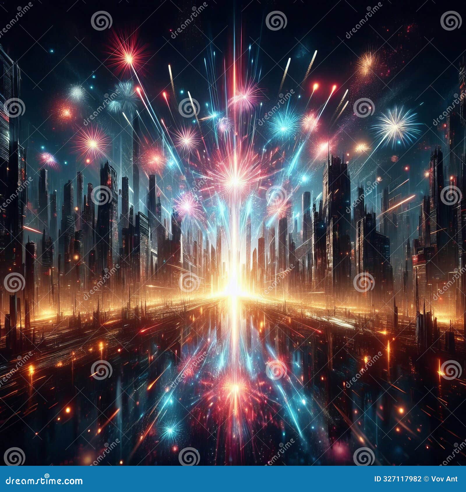 Barrages Intense, Rapid Fire Fireworks that Explode in Stock Photo ...