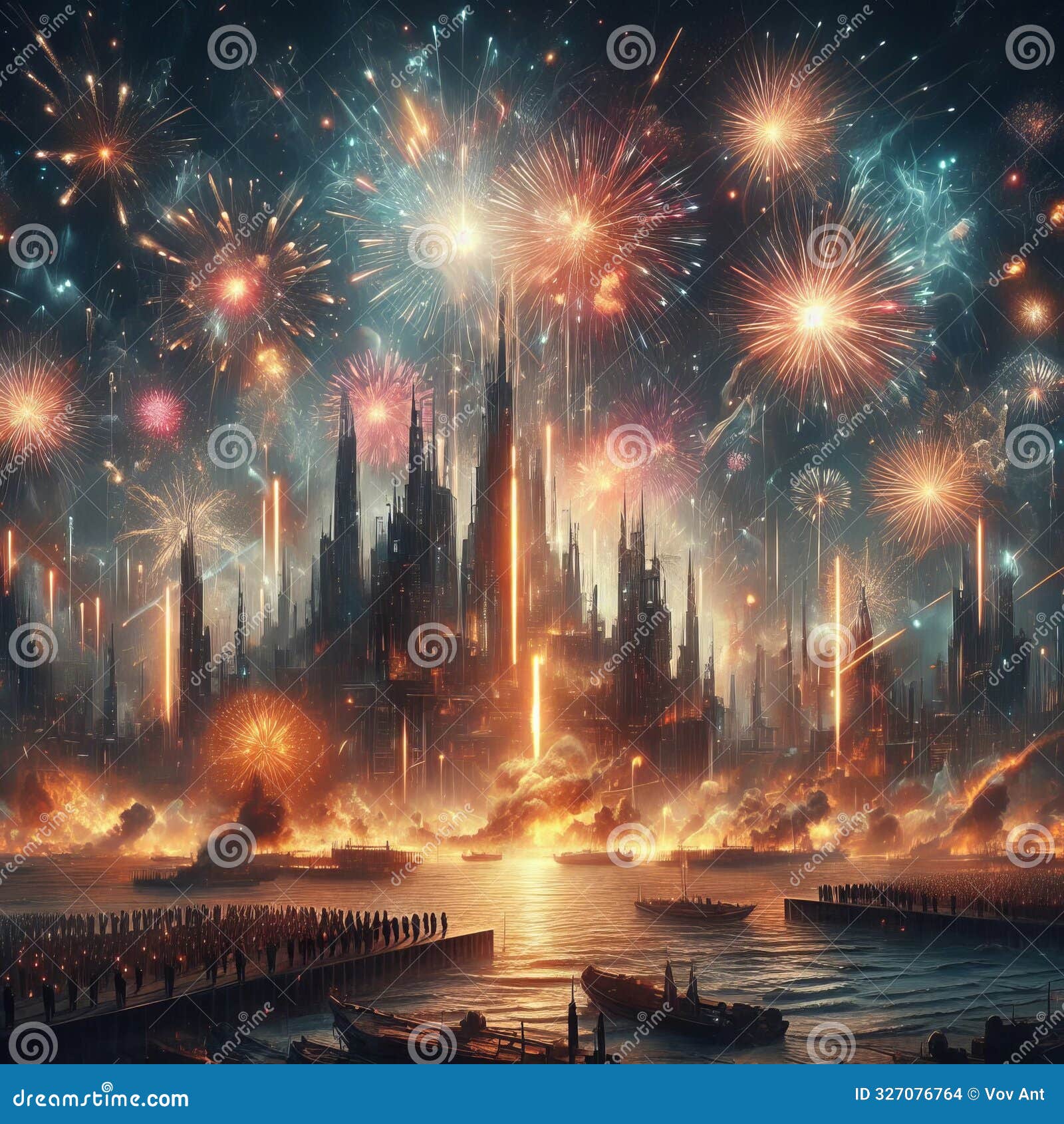 111 11. Barrages_ Intense, Rapid-fire Fireworks that Stock Photo ...