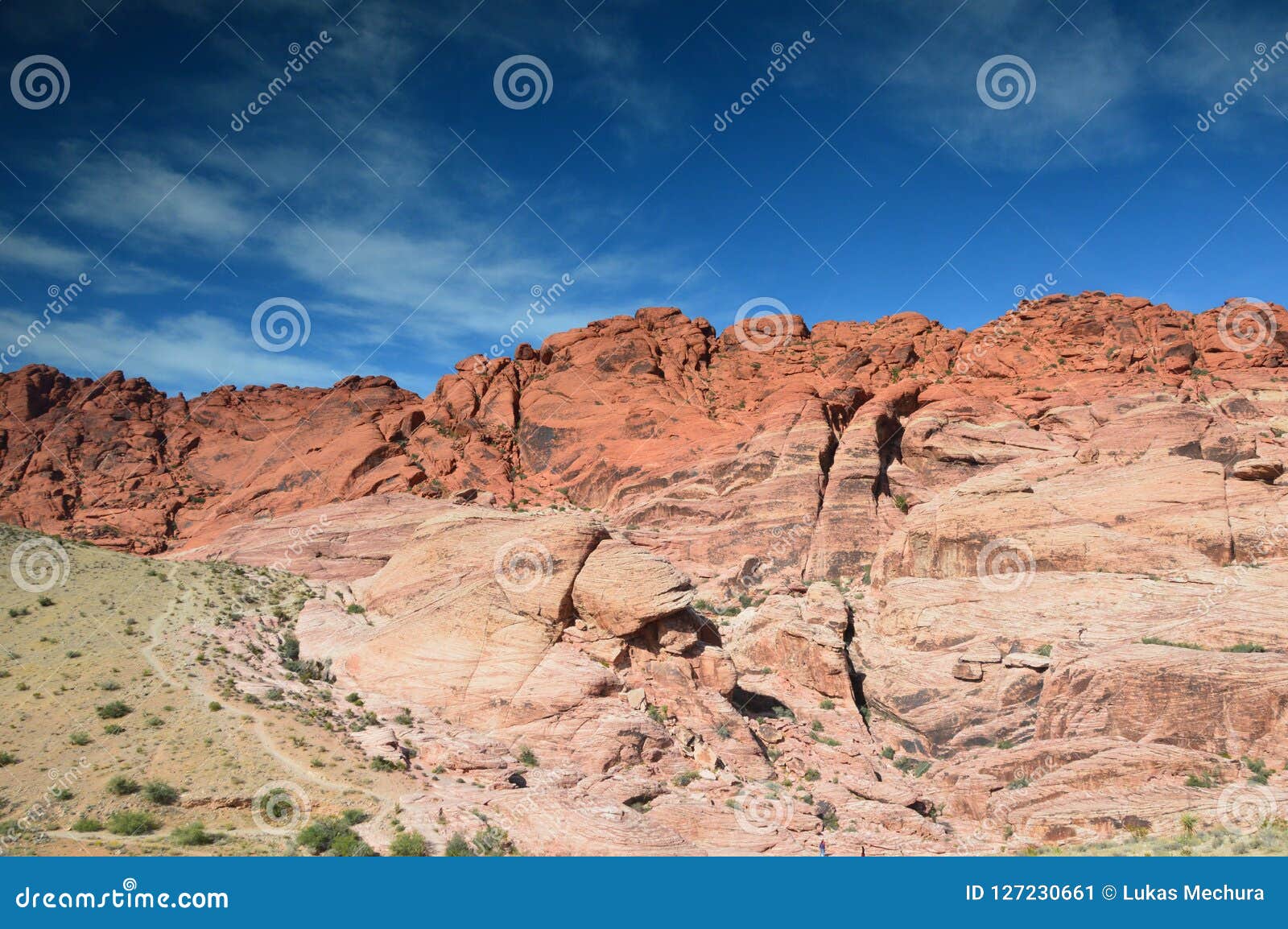 Barranco Rojo De La Roca - Nevada, Los E.E.U.U. Imagen de archivo ...