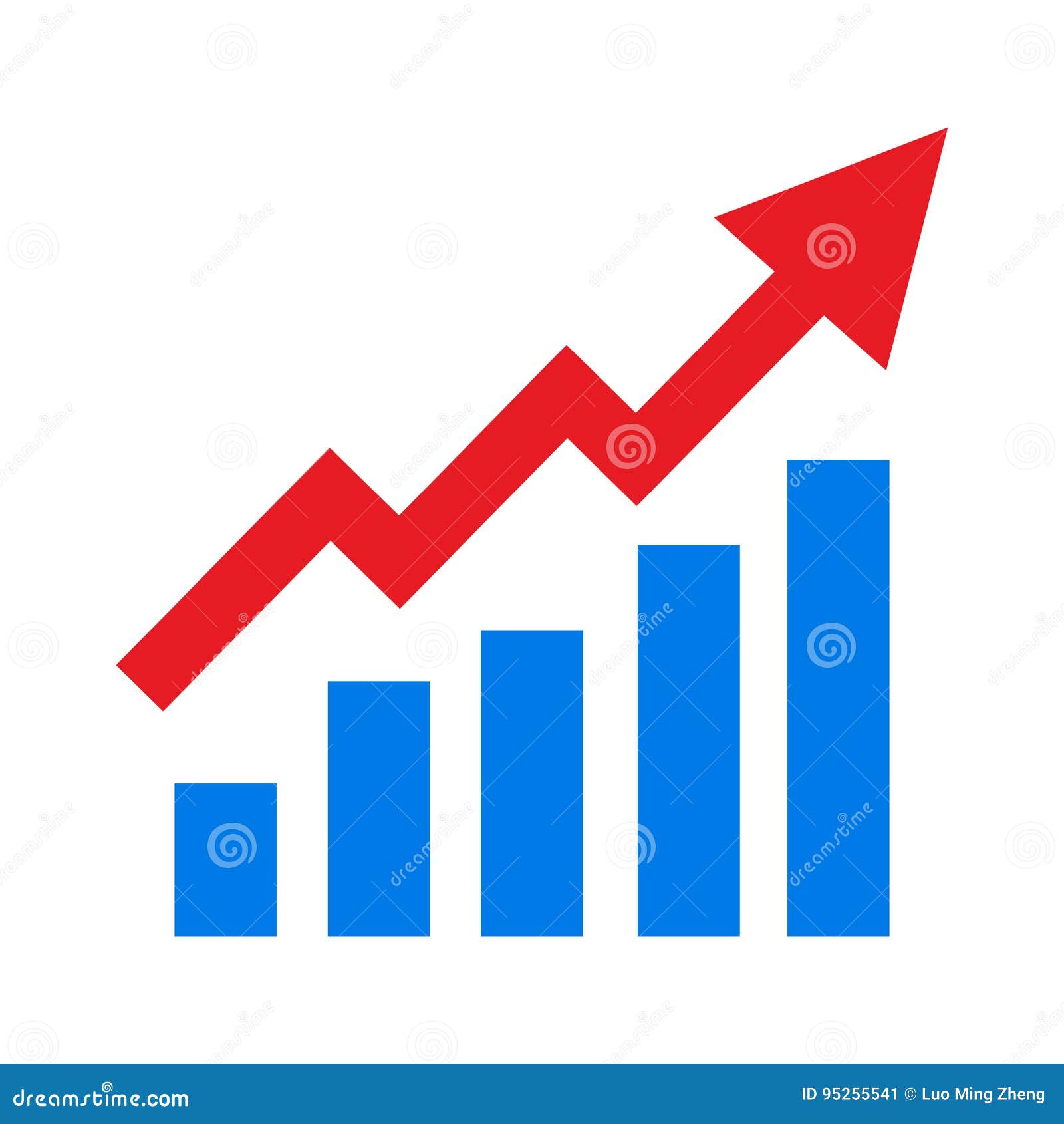 Barras Crecientes Gráficas Con La Flecha De Levantamiento Ilustración ...