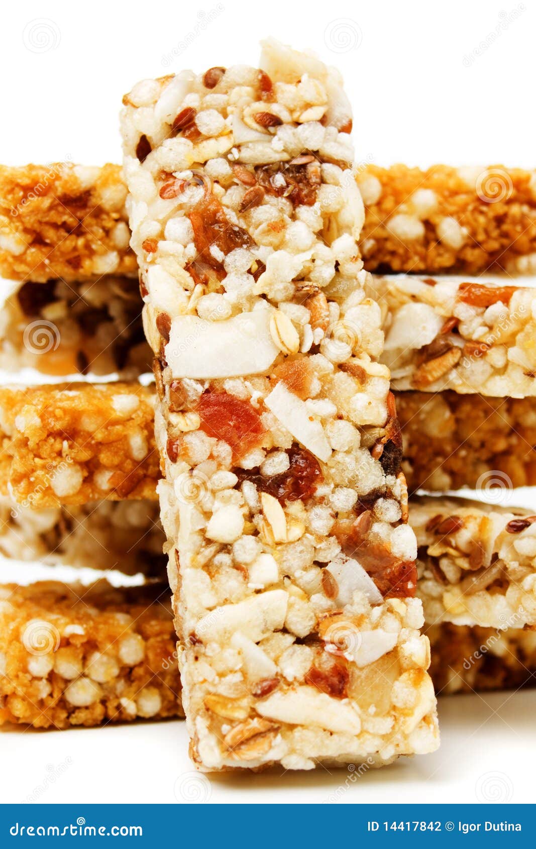 Barras De Granola No Fundo Branco Foto de Stock - Imagem de comer ...