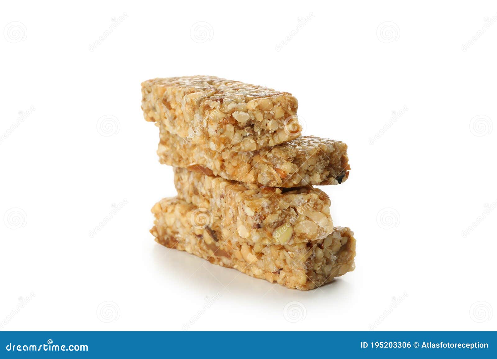 Barras De Granola Saborosas Isoladas Em Fundo Branco Foto de Stock ...