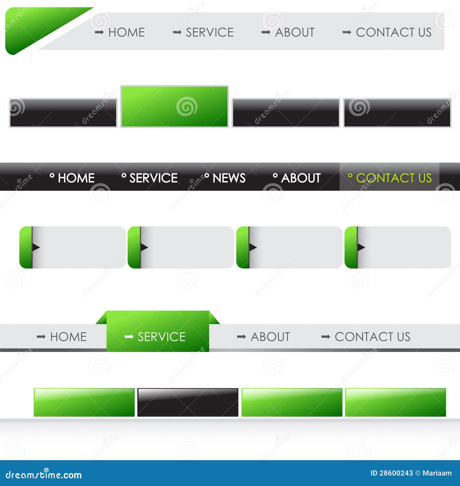 Barras De Menú Del Web Site Ilustración del Vector - Ilustración de ...