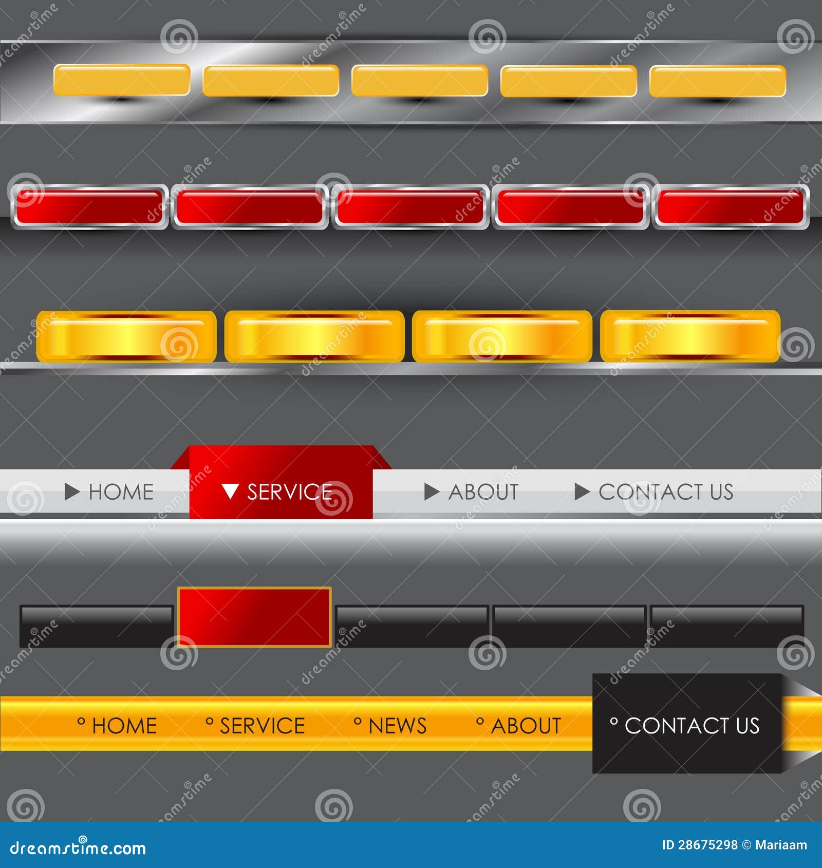 Barras De Menu Nobres Do Web Site Ilustração Stock - Ilustração de ...