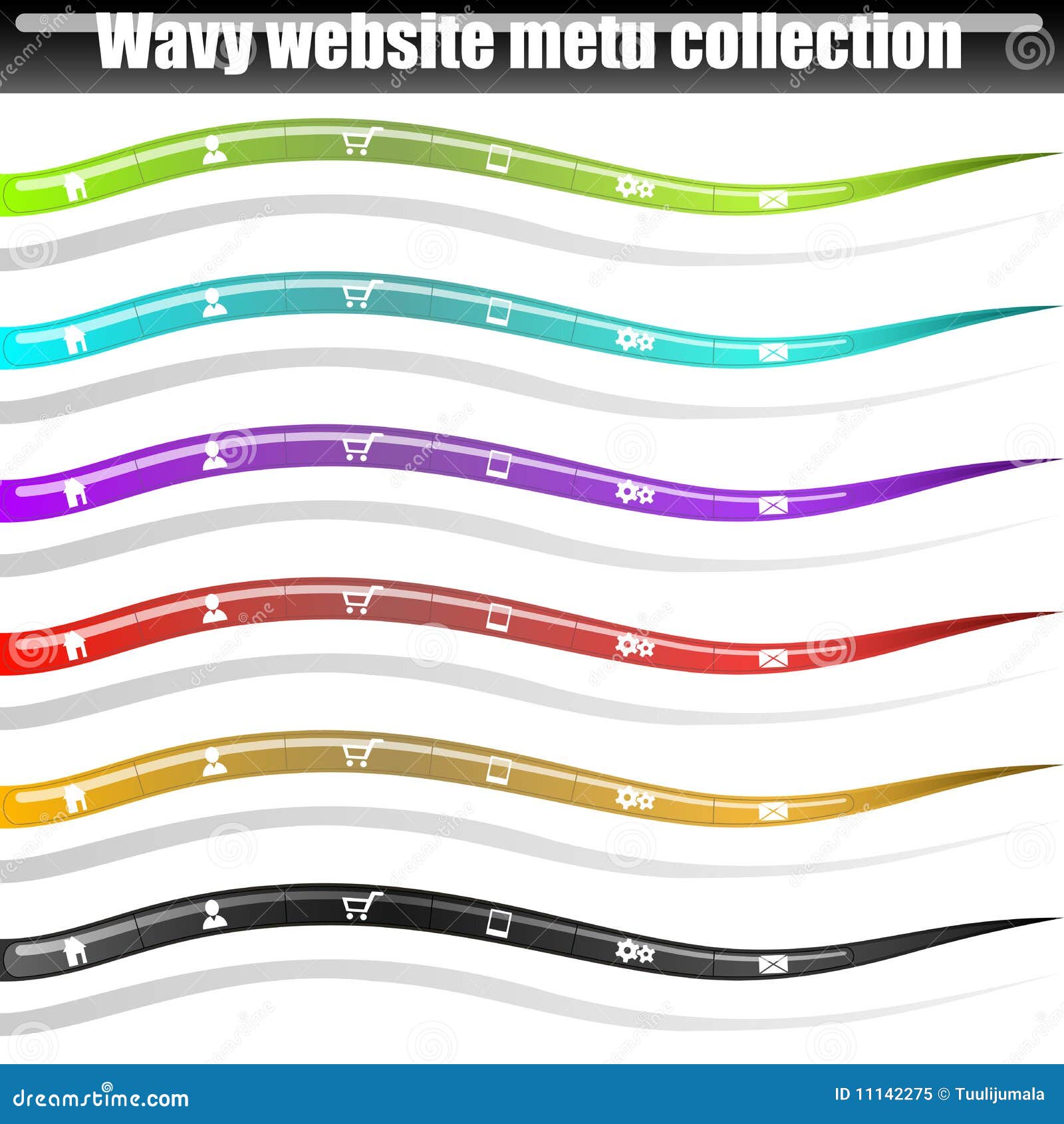 Barras de menu onduladas ilustração do vetor. Ilustração de estilo ...