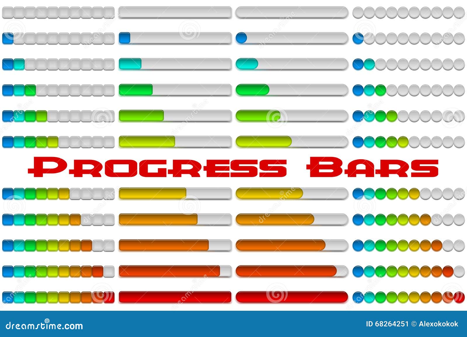 Barras de progreso fijadas ilustración del vector. Ilustración de ...