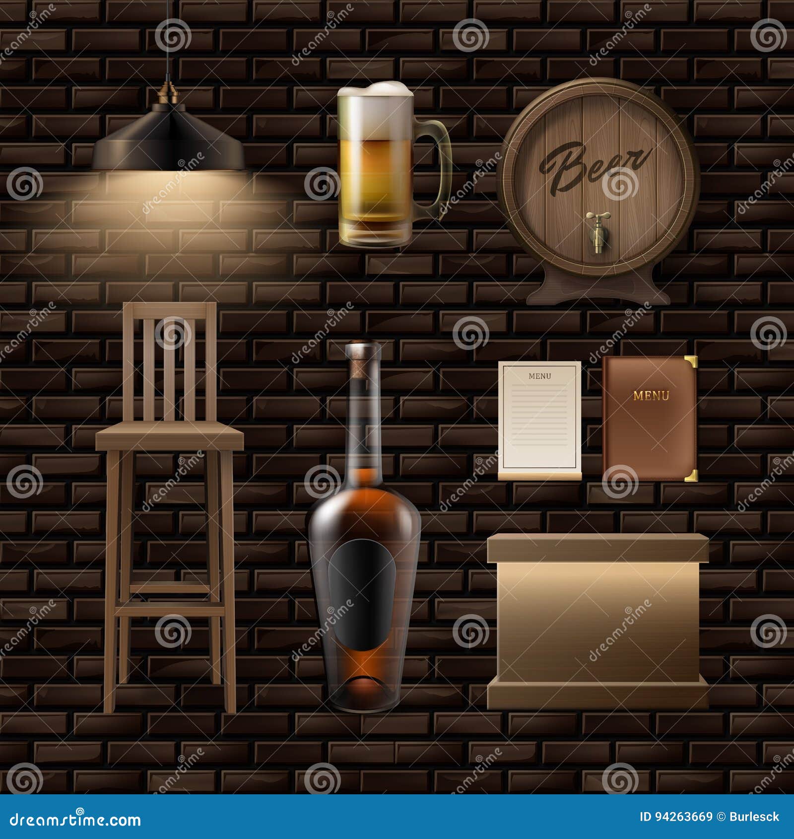 Barre, substance de bar illustration de vecteur. Illustration du lustre ...