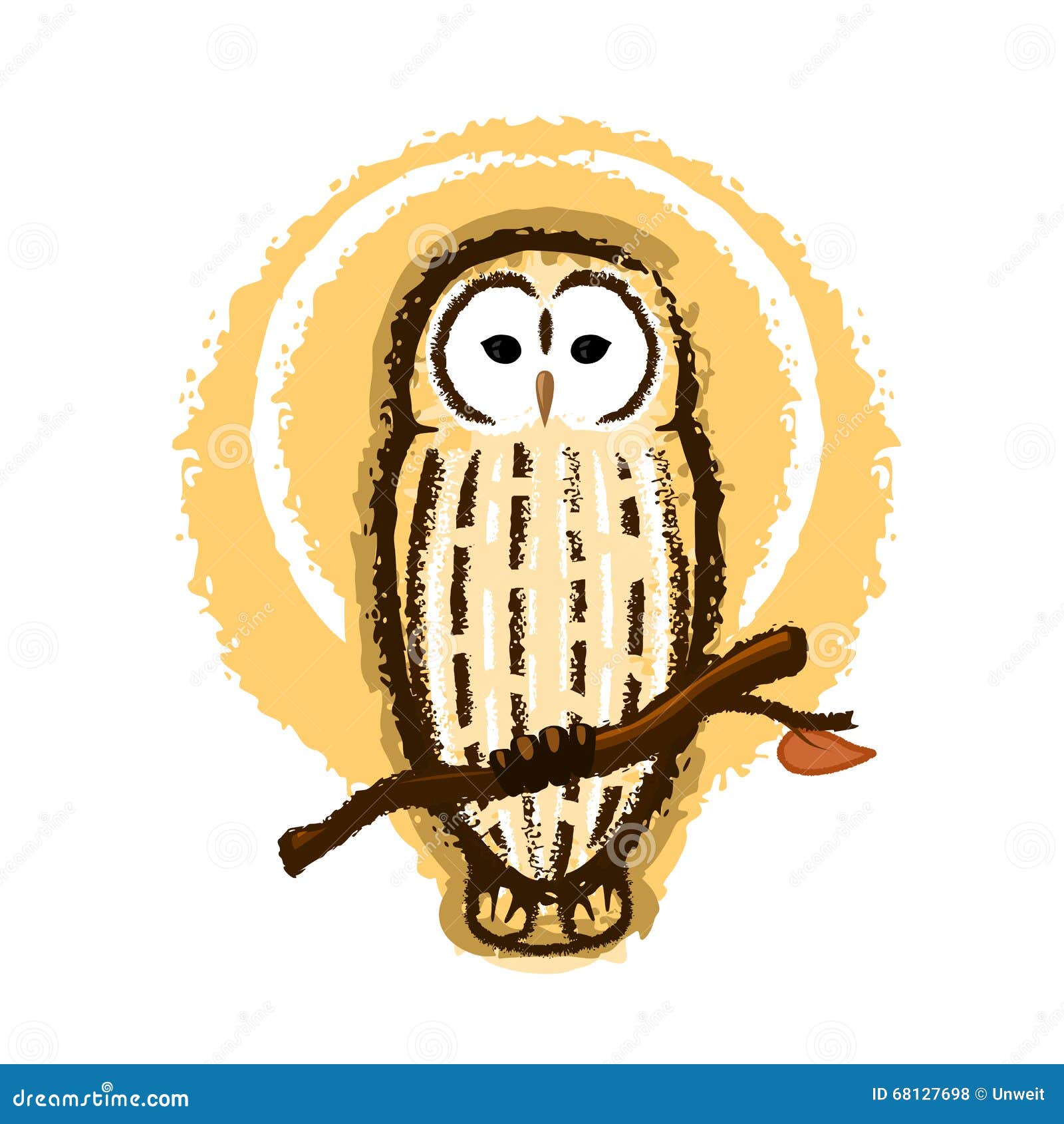 Barred Owl Illustration stock vector. Illustration of symbol - 68127698