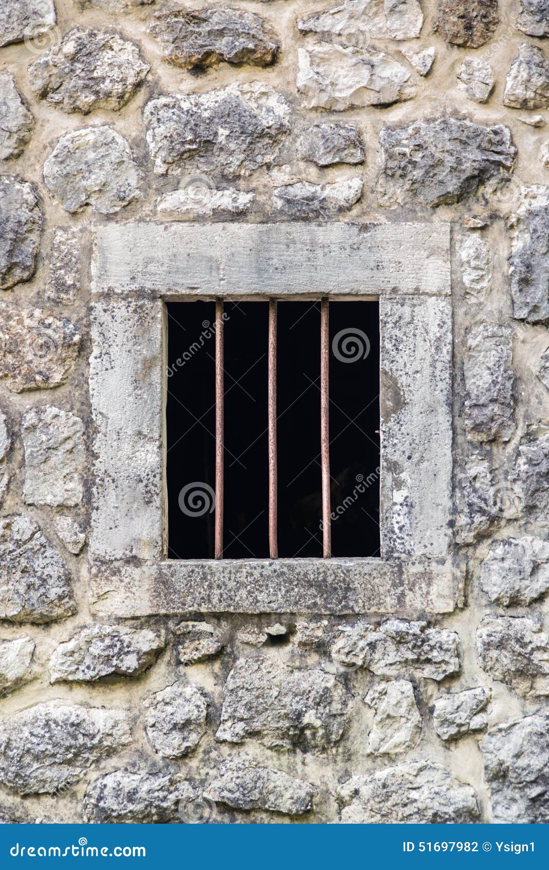 Barred prison window stock photo. Image of barred, stone - 51697982