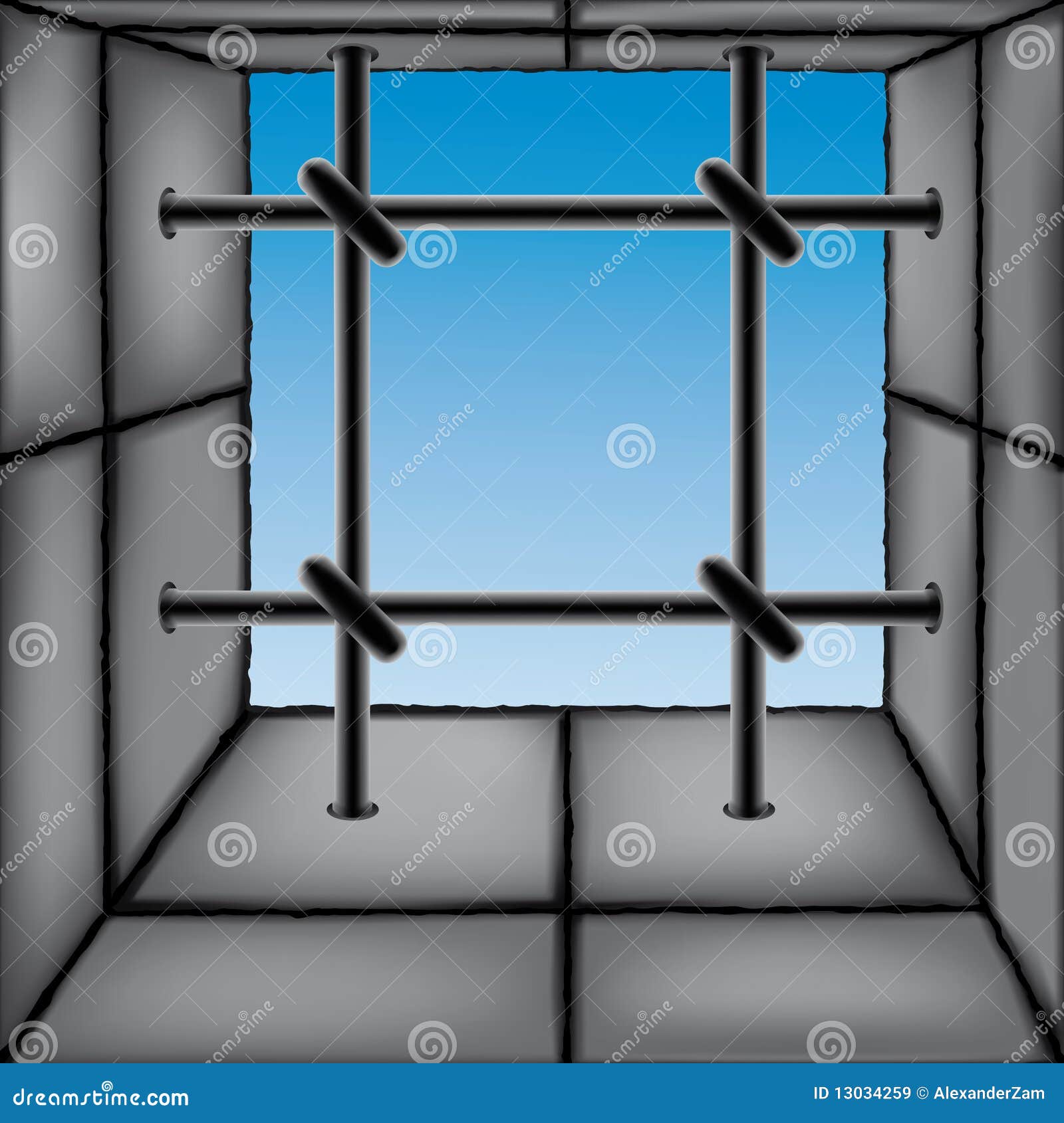 Barred window stock vector. Illustration of barred, arrest - 13034259