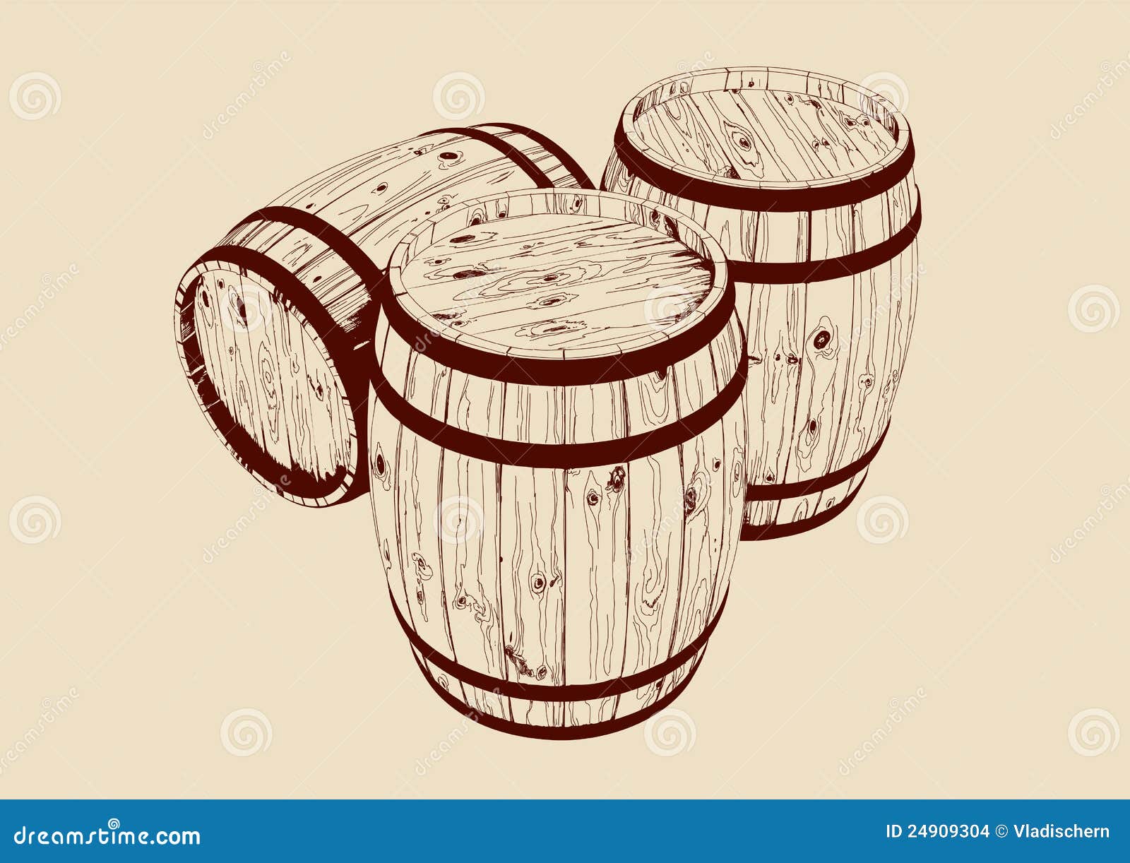 Cooper Man With Barrel Sketch Vector Illustration | CartoonDealer.com ...