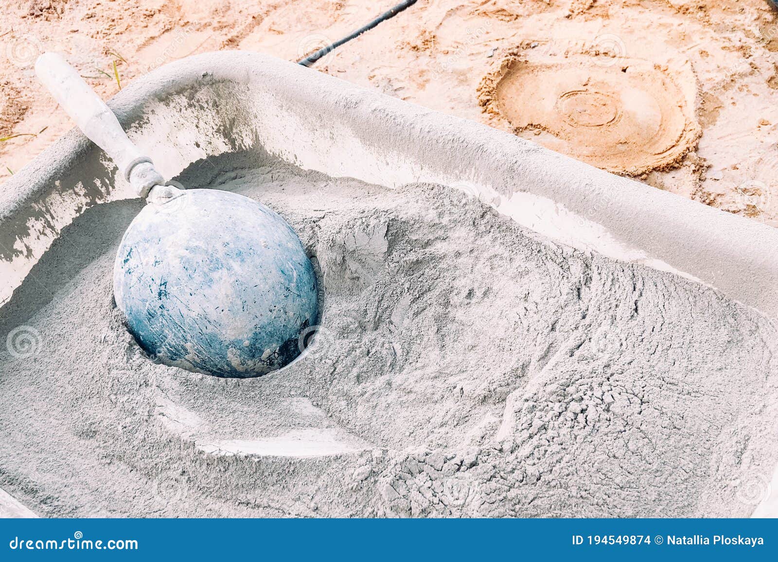 Barrel of Cement and Bailer Stock Photo - Image of concrete, commercial ...