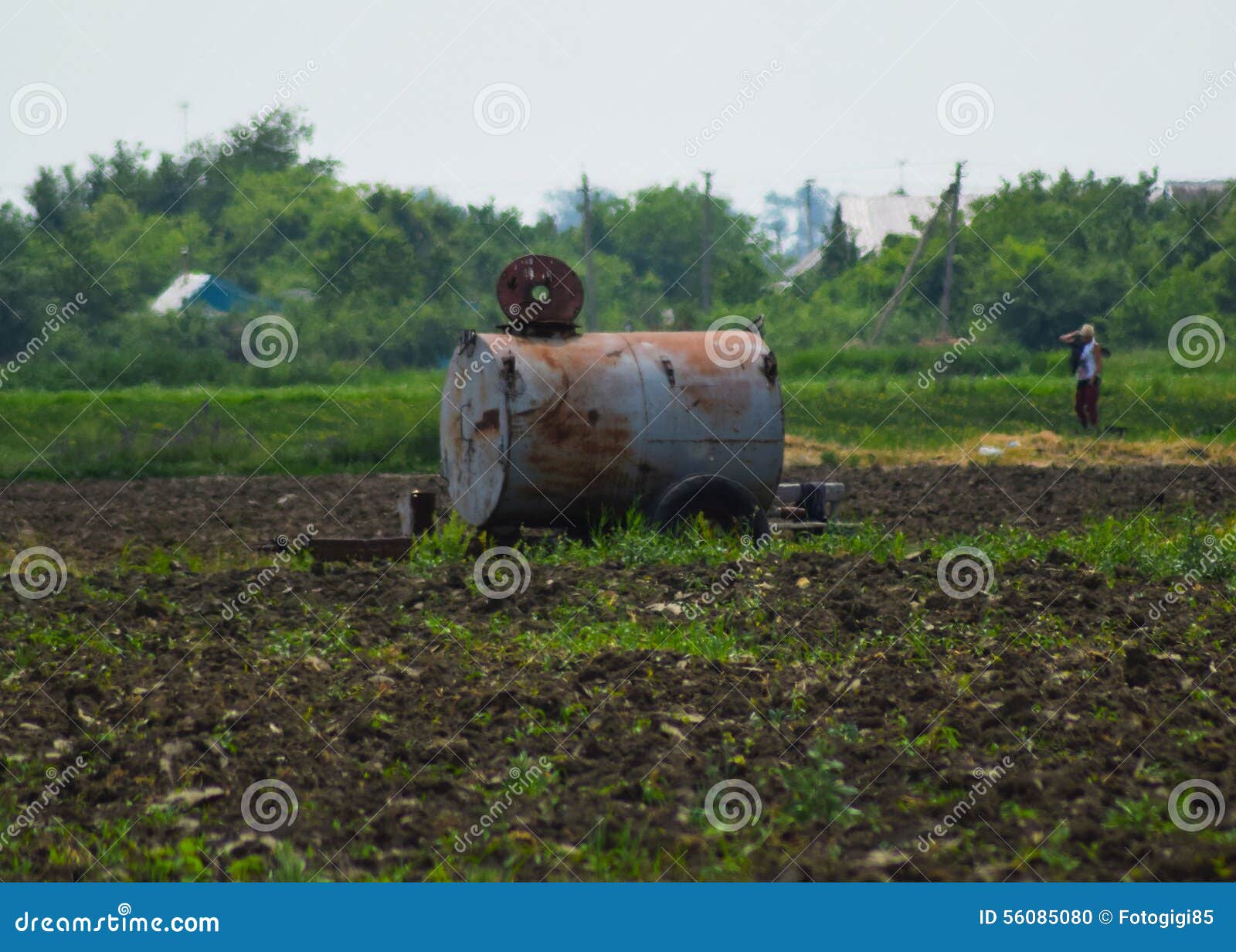 Barrel with Fertilizers in the Field Stock Photo - Image of forest ...