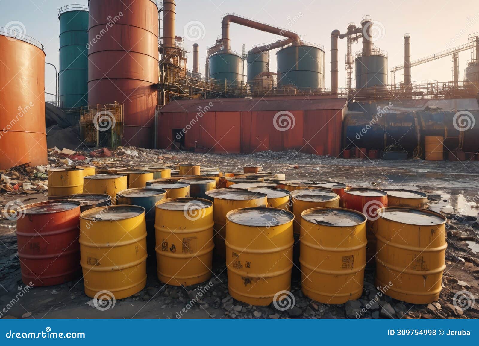 Barrel with Hazardous Waste Industrial Area Stock Illustration ...