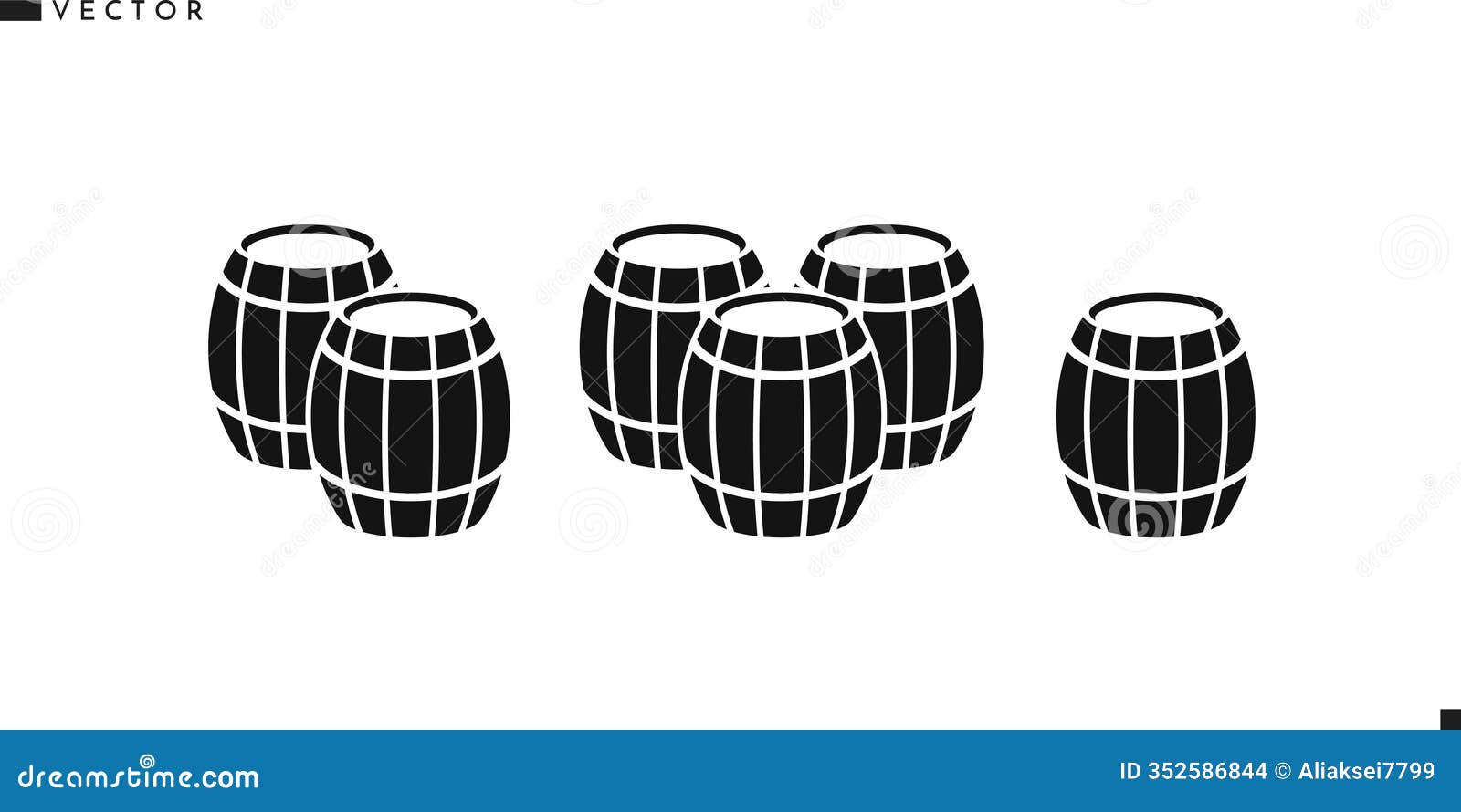 Barrel Icon Set. Isolated Barrels on White Background Stock ...