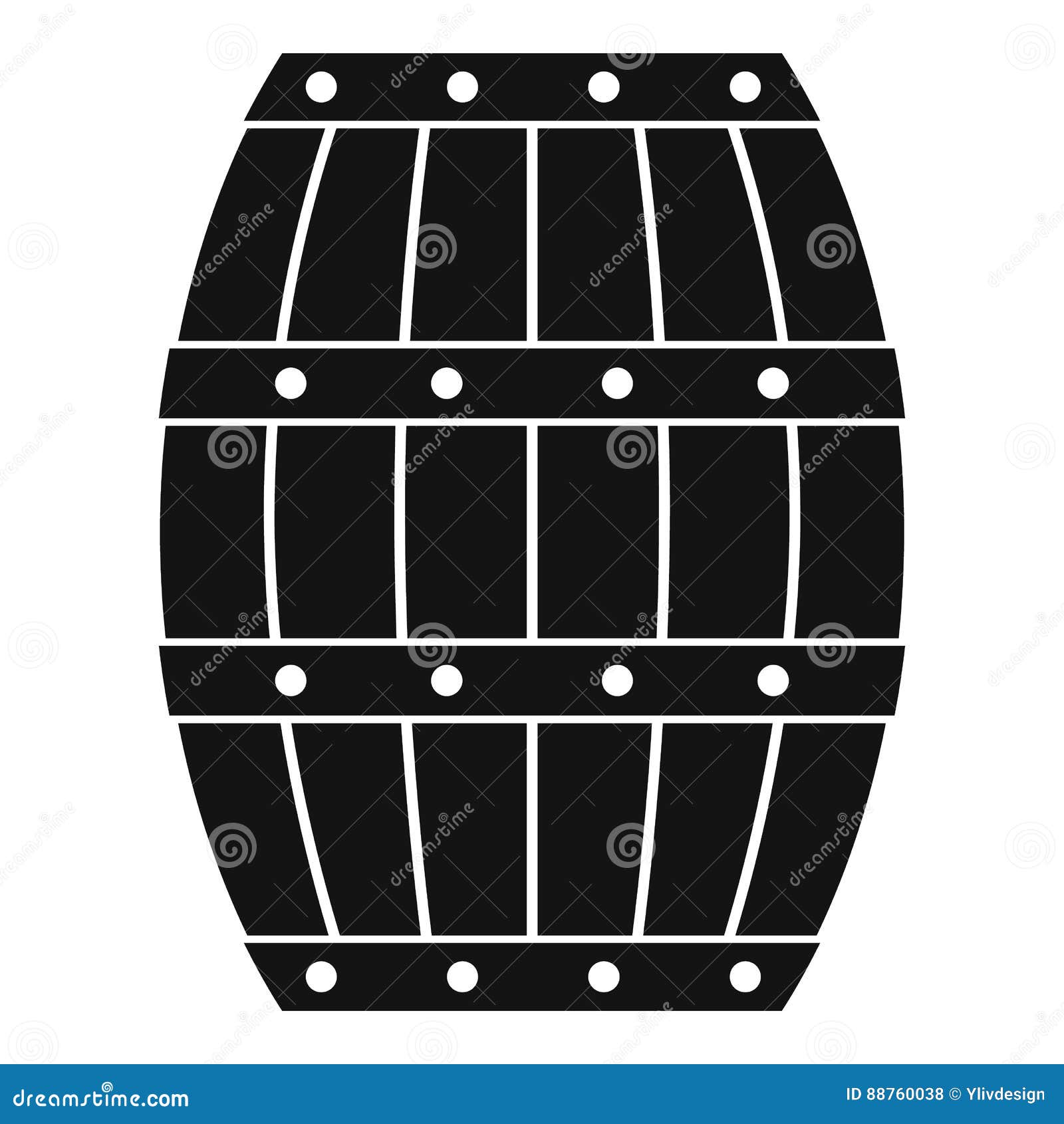 Barrel icon, simple style stock vector. Illustration of liquor - 88760038