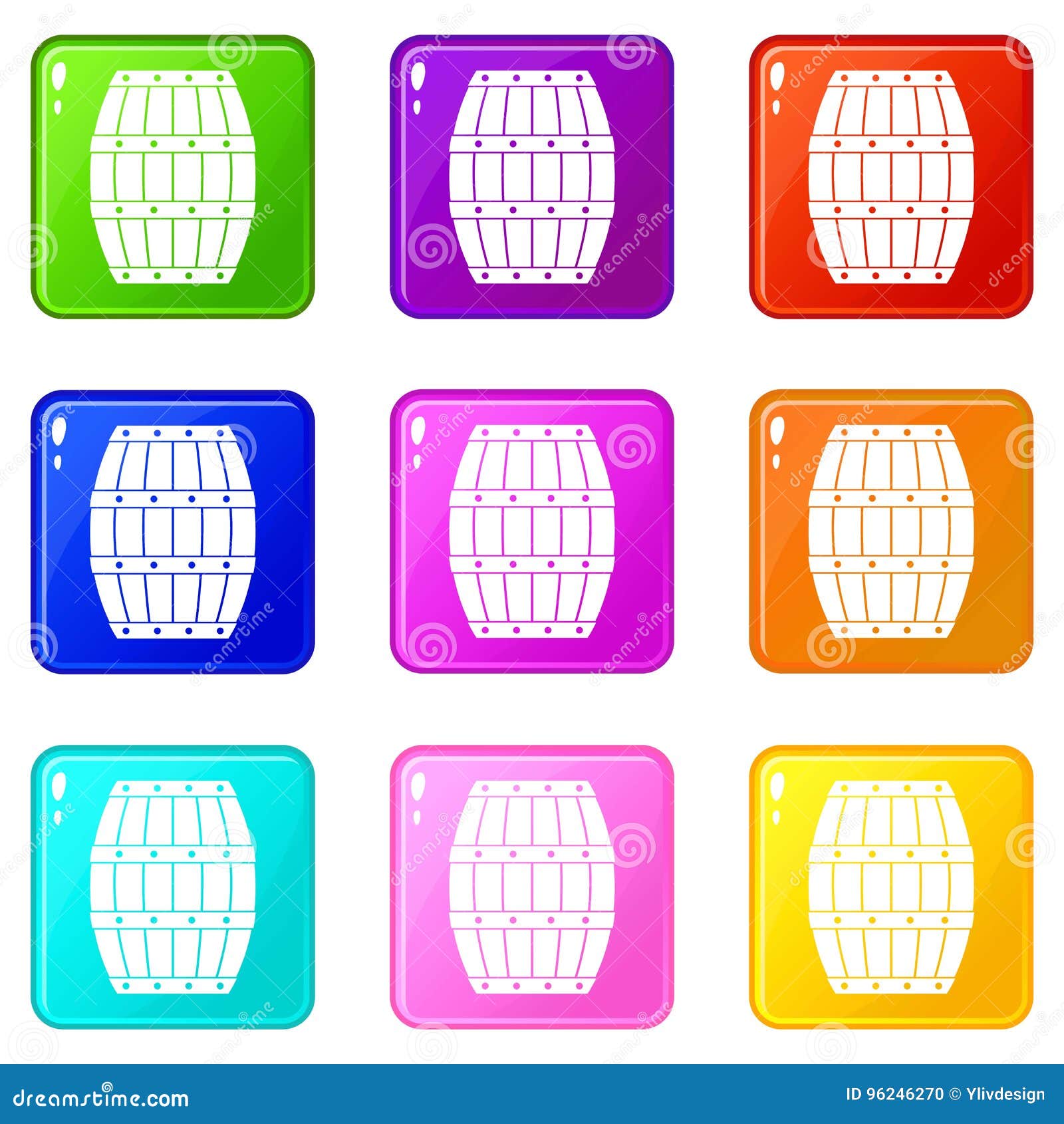Barrel icons 9 set stock vector. Illustration of beverage - 96246270