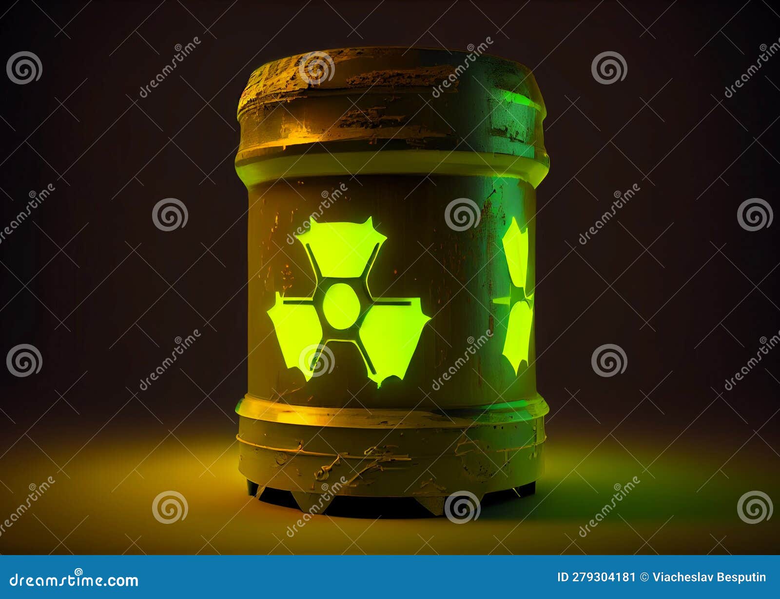 Barrel with Nuclear Fuel on a Dark Background. Stock Illustration ...