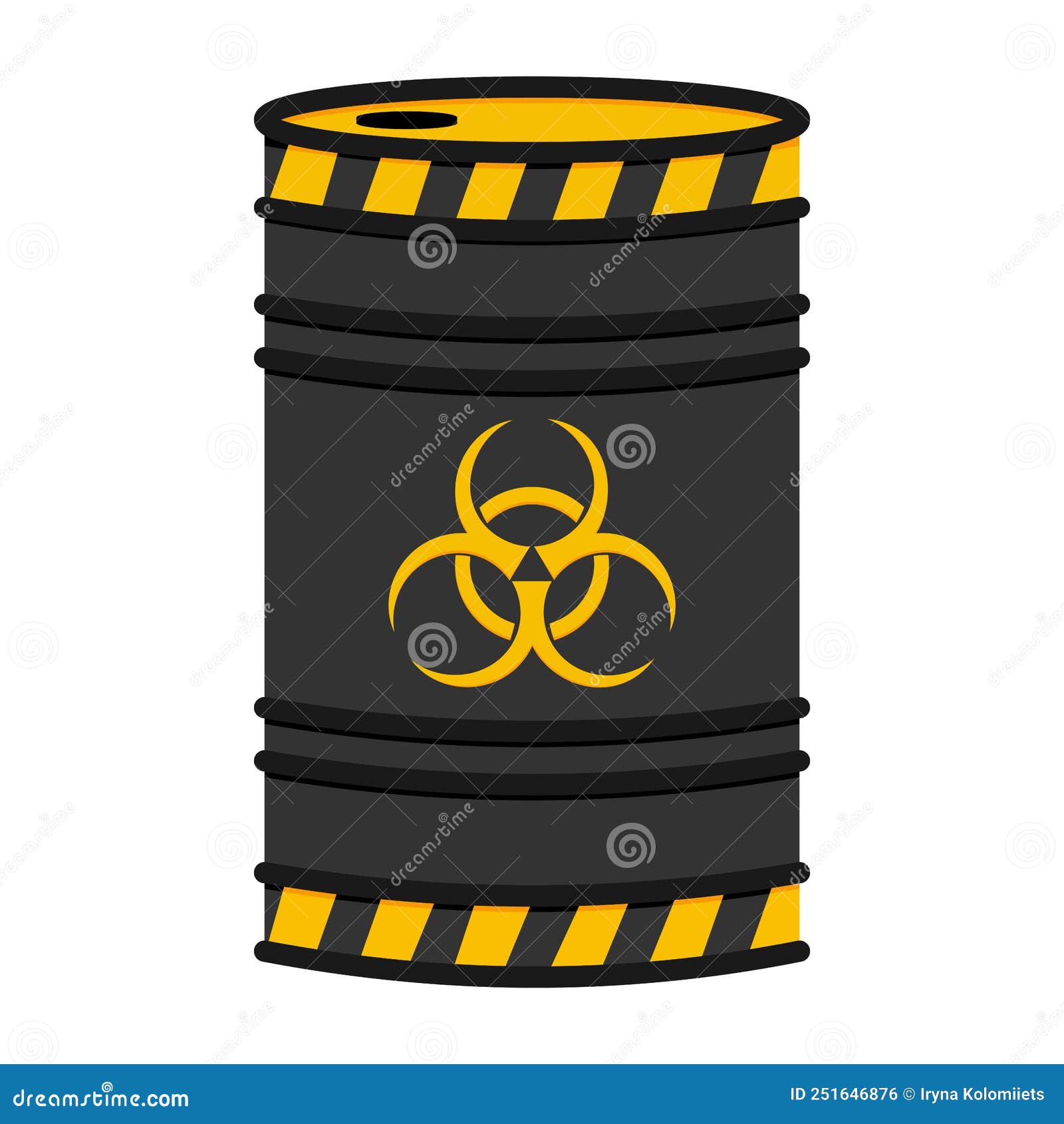 Barrel with Nuclear Pollution. Biohazard, Radioactive, Toxic Waste ...