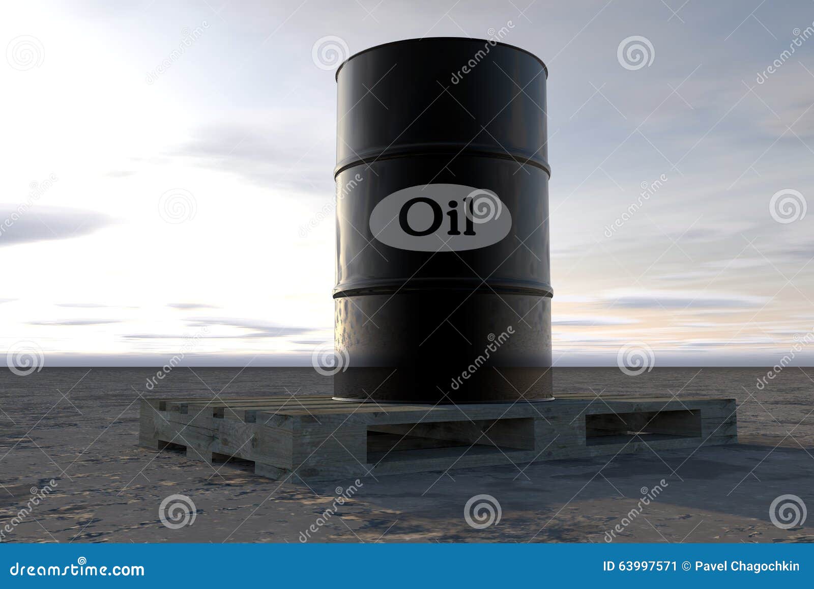 Barrel of Oil in Desert. Oil Concept Stock Illustration - Illustration ...