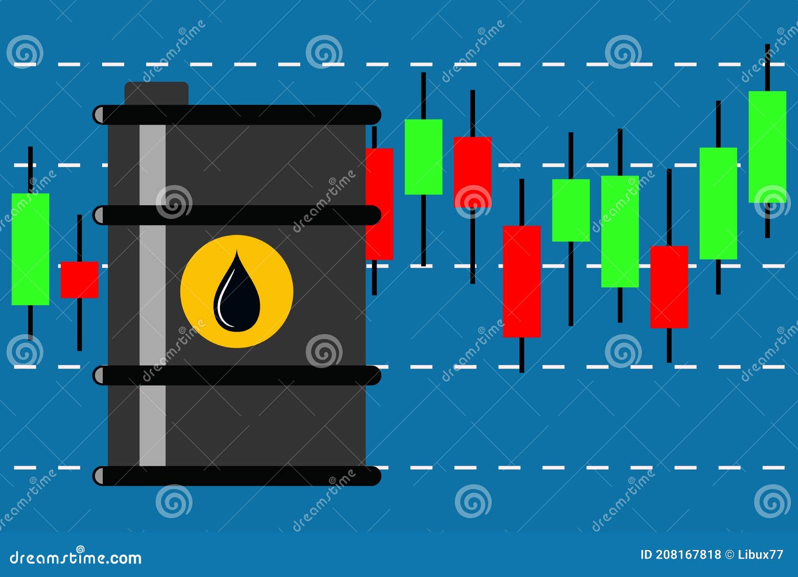 Barrel of Petrol Stock Candlestick Graph Vector Stock Vector ...