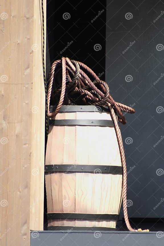 Barrel and rope stock photo. Image of gunpowder, metal - 11213050