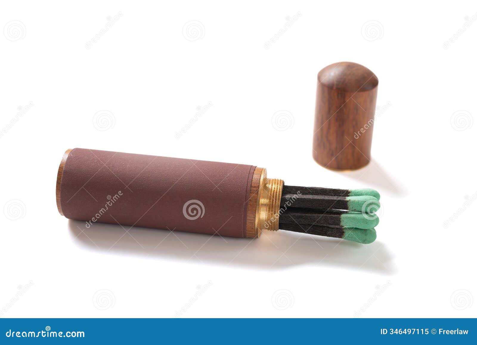 Barrel-shaped Matchbox with Match Sticks on White Stock Image - Image ...