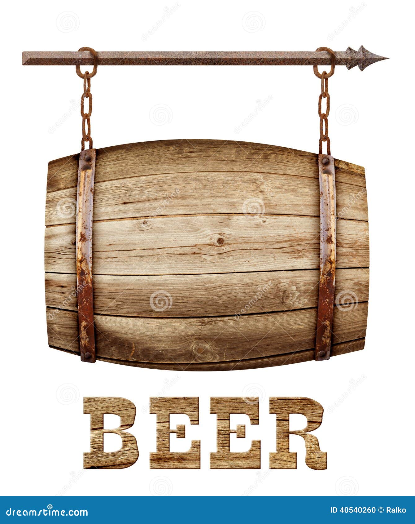Barrel Shaped Wooden Signboard Stock Photo - Image of billboard, aged ...