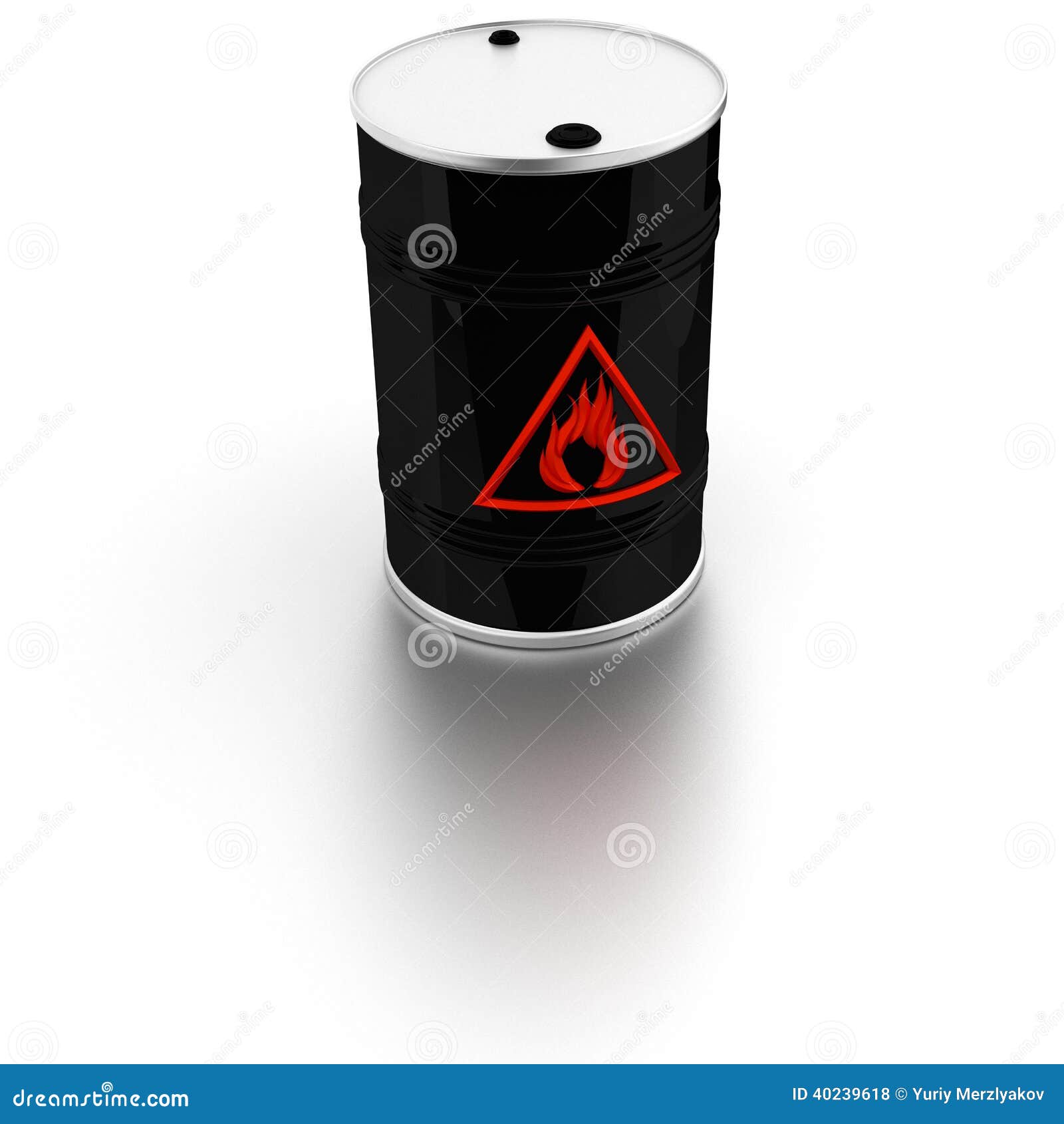 Barrel with Sign Flammable Warning Stock Illustration - Illustration of ...