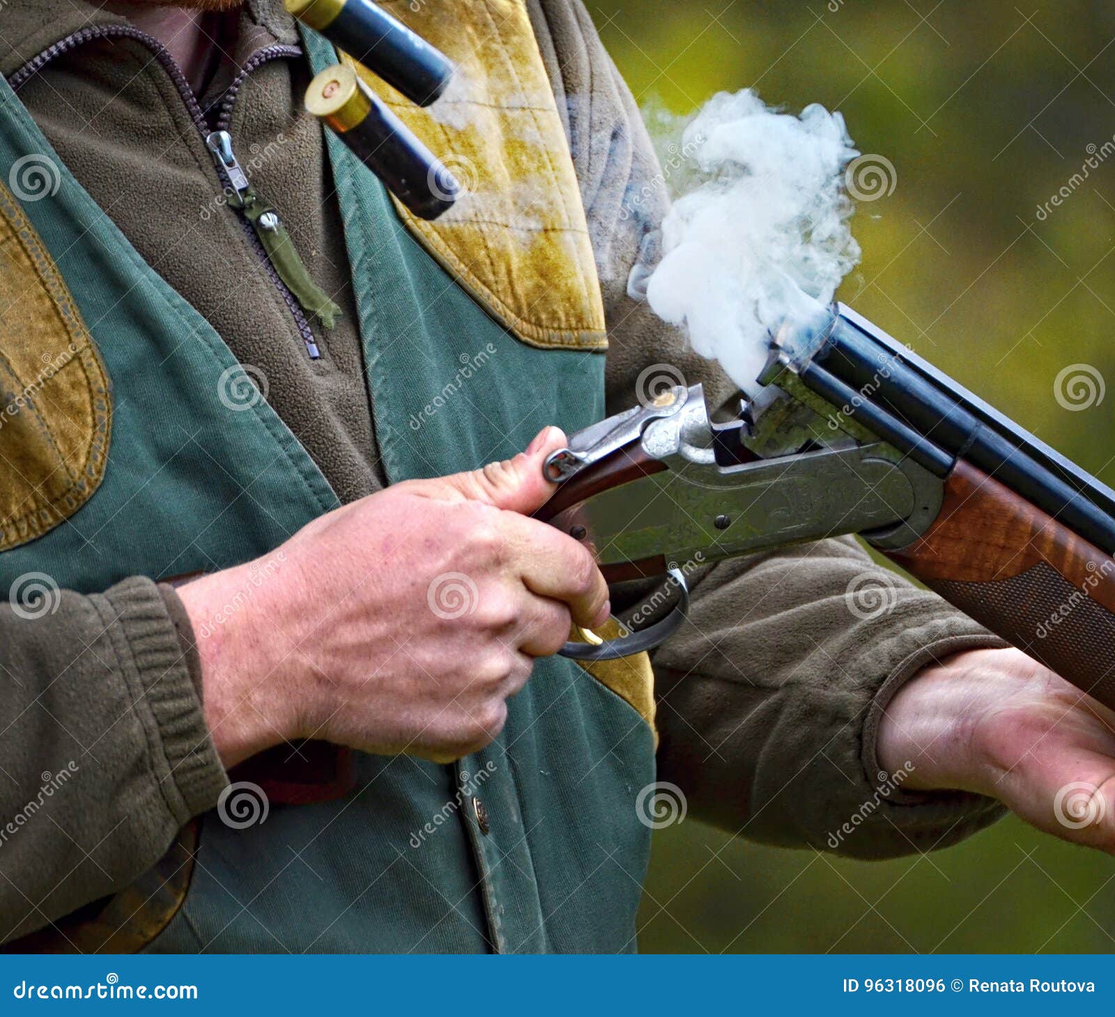Barrel Smoking and Throwing Its Shell Stock Photo - Image of cartridge ...
