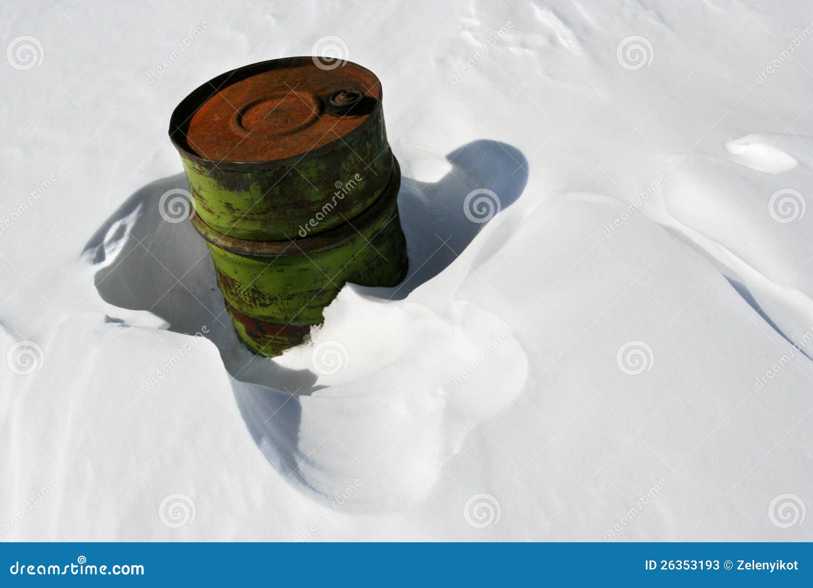 Barrel in snow stock image. Image of snow, winter, white - 26353193