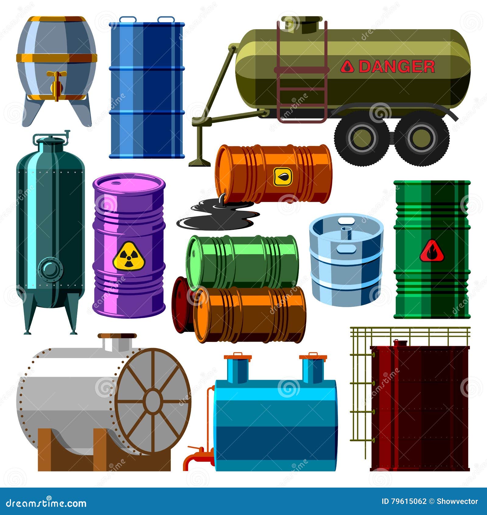 Barrel tanks vector set. stock vector. Illustration of storage - 79615062