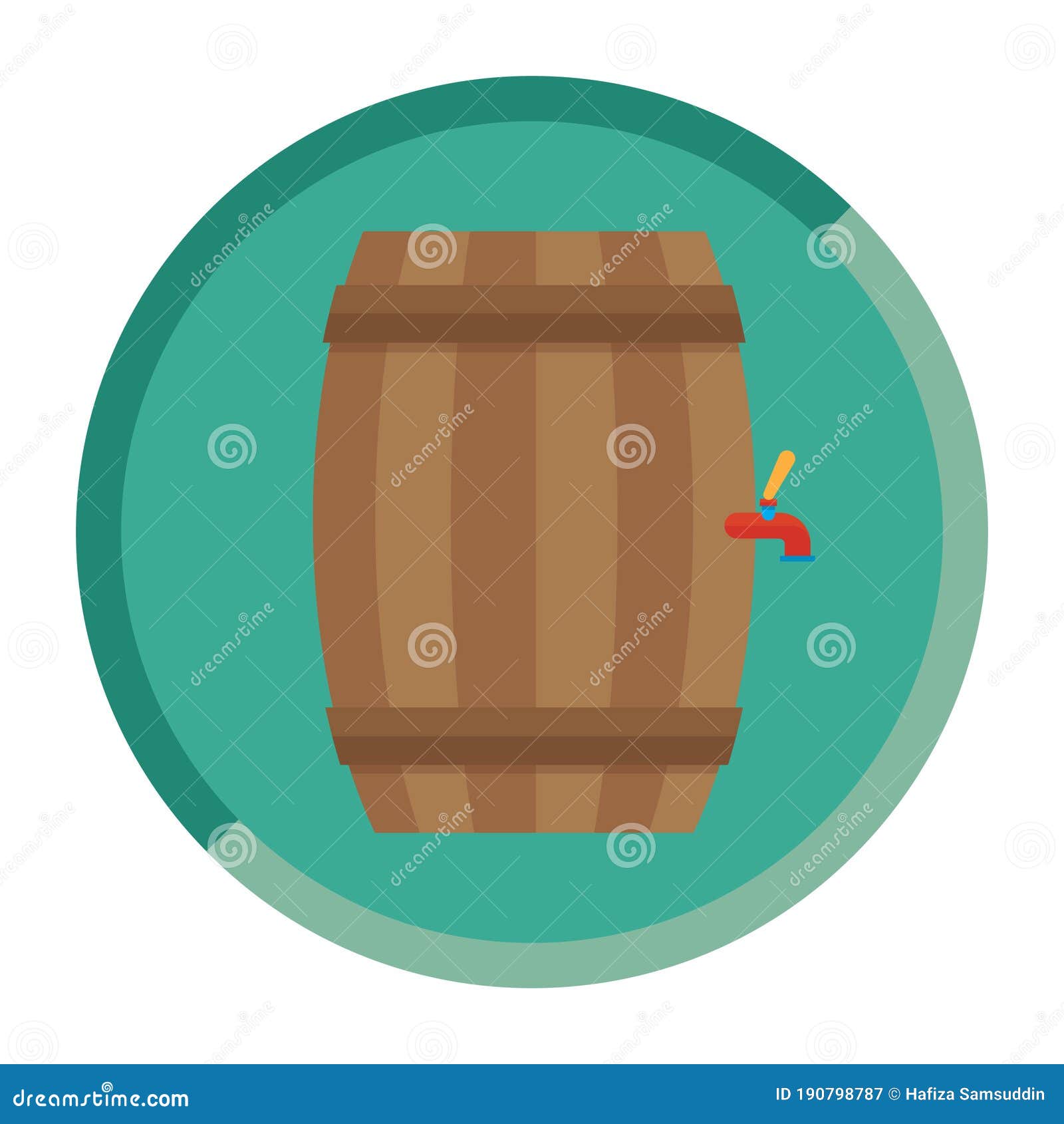 Barrel with Tap. Vector Illustration Decorative Design Stock Vector ...
