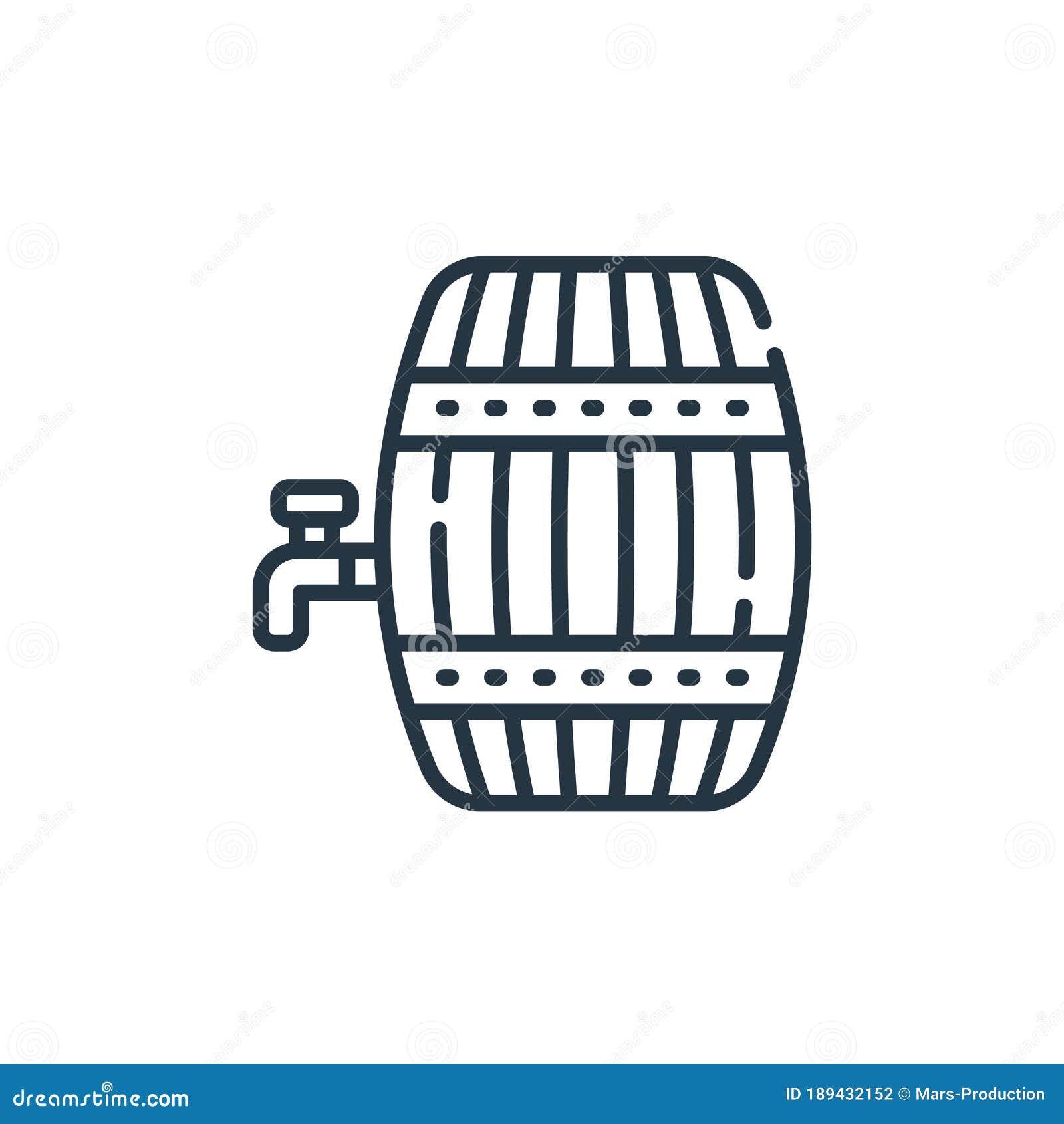 Barrel Vector Icon Isolated on White Background. Outline, Thin Line ...