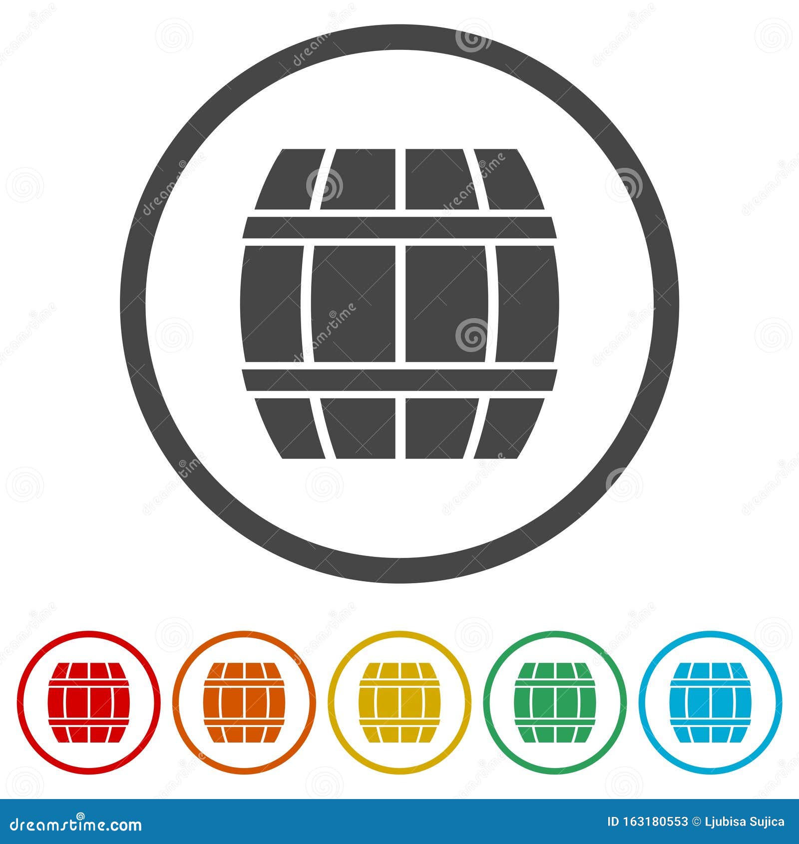 Barrel Vector Icons Set - Illustration Stock Vector - Illustration of ...