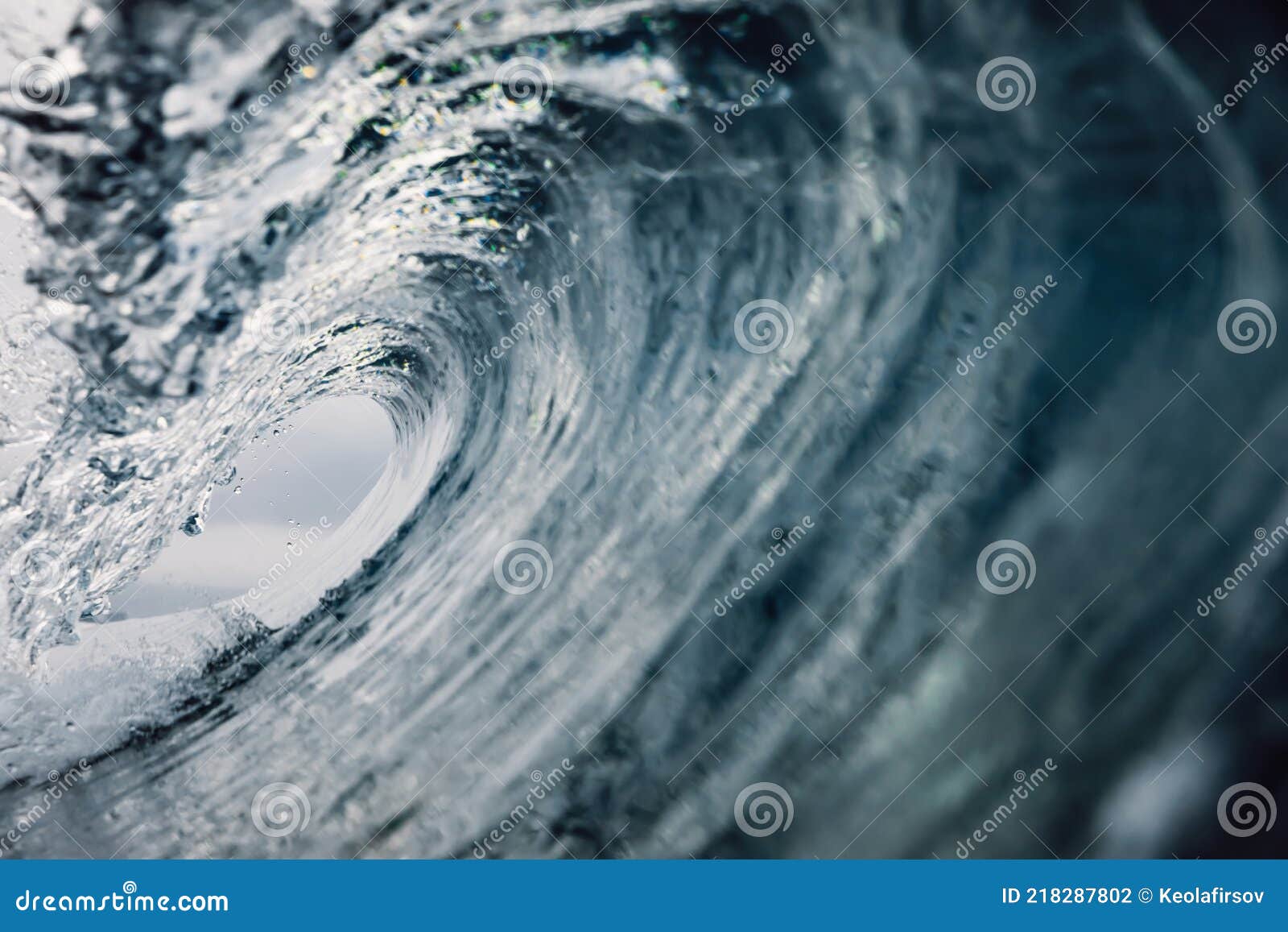 Barrel Wave with Bokeh in Ocean. Ideal Waves for Surfing Stock Photo ...