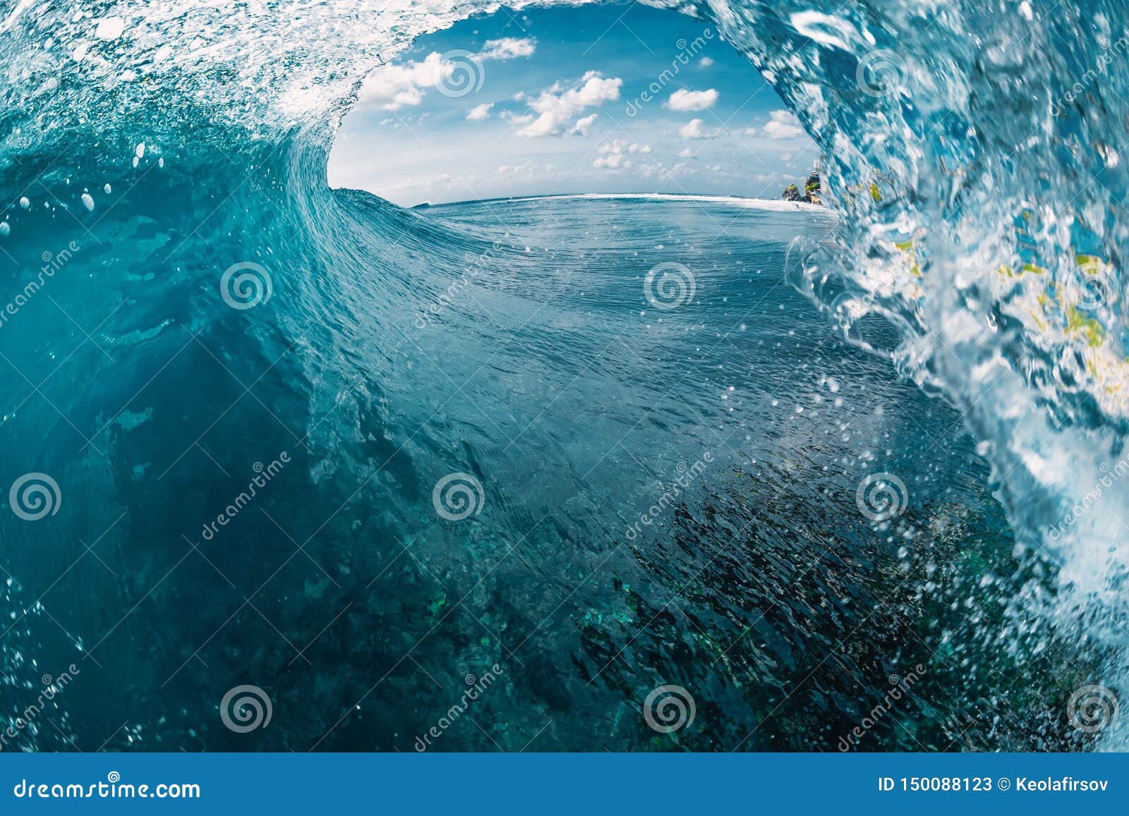 Barrel Wave In Ocean. Breaking Blue Wave Royalty-Free Stock Photo ...