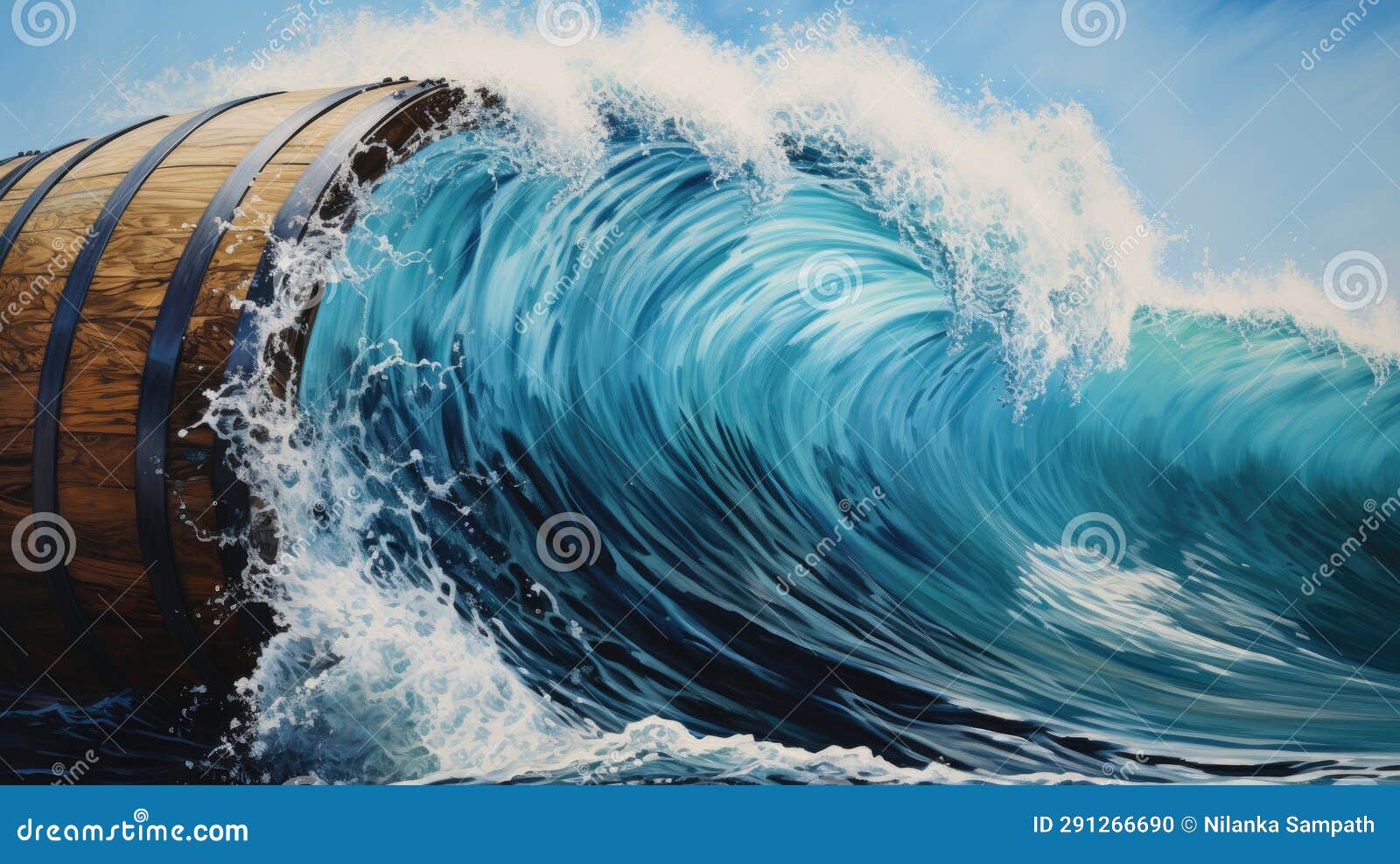 Barrel Wave in the Ocean, Illustration, Generative Ai Stock ...