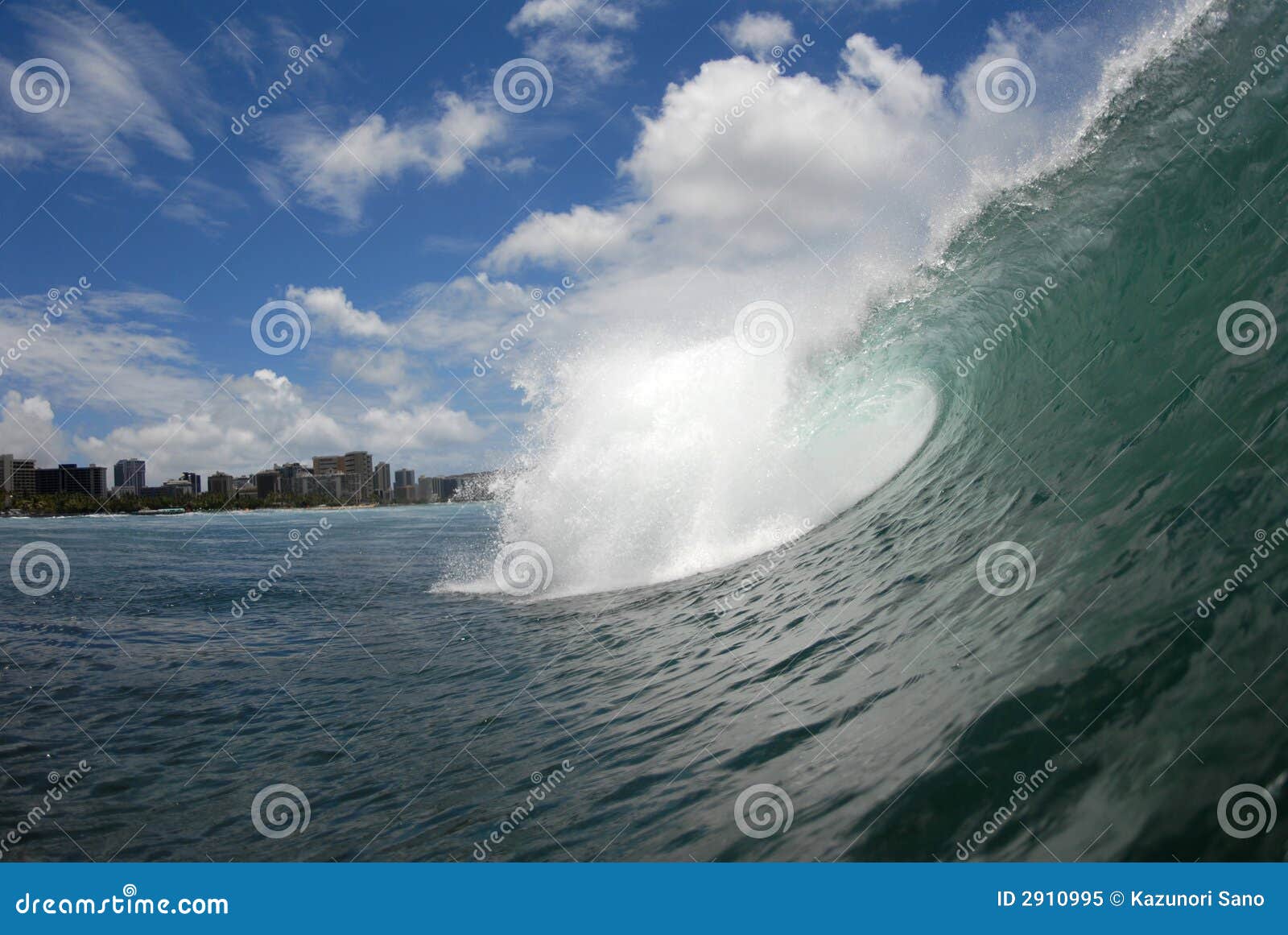 A barreling wave stock image. Image of tropic, summer - 2910995