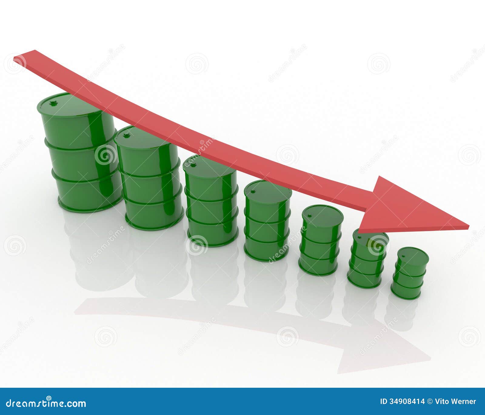 Oil Barrels Chart Graph With Red Arrow Pointing Up Illustration ...