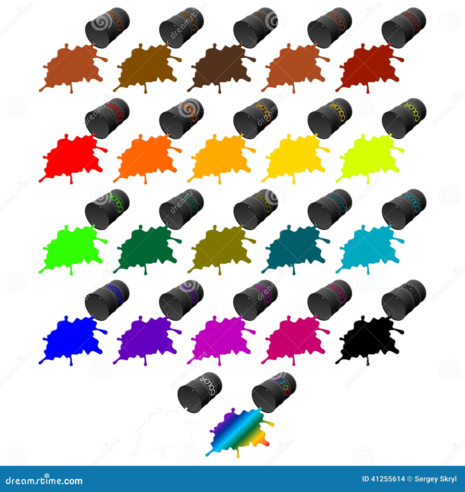Barrels of colors stock vector. Illustration of white - 41255614