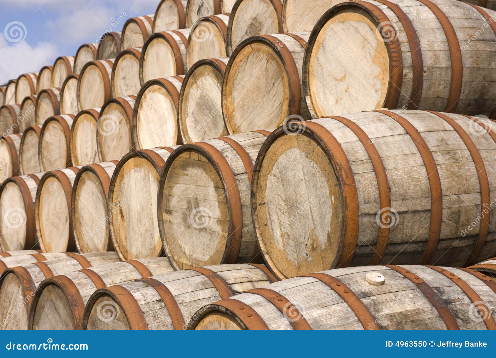Barrels in the distillery stock photo. Image of stacked - 4963550