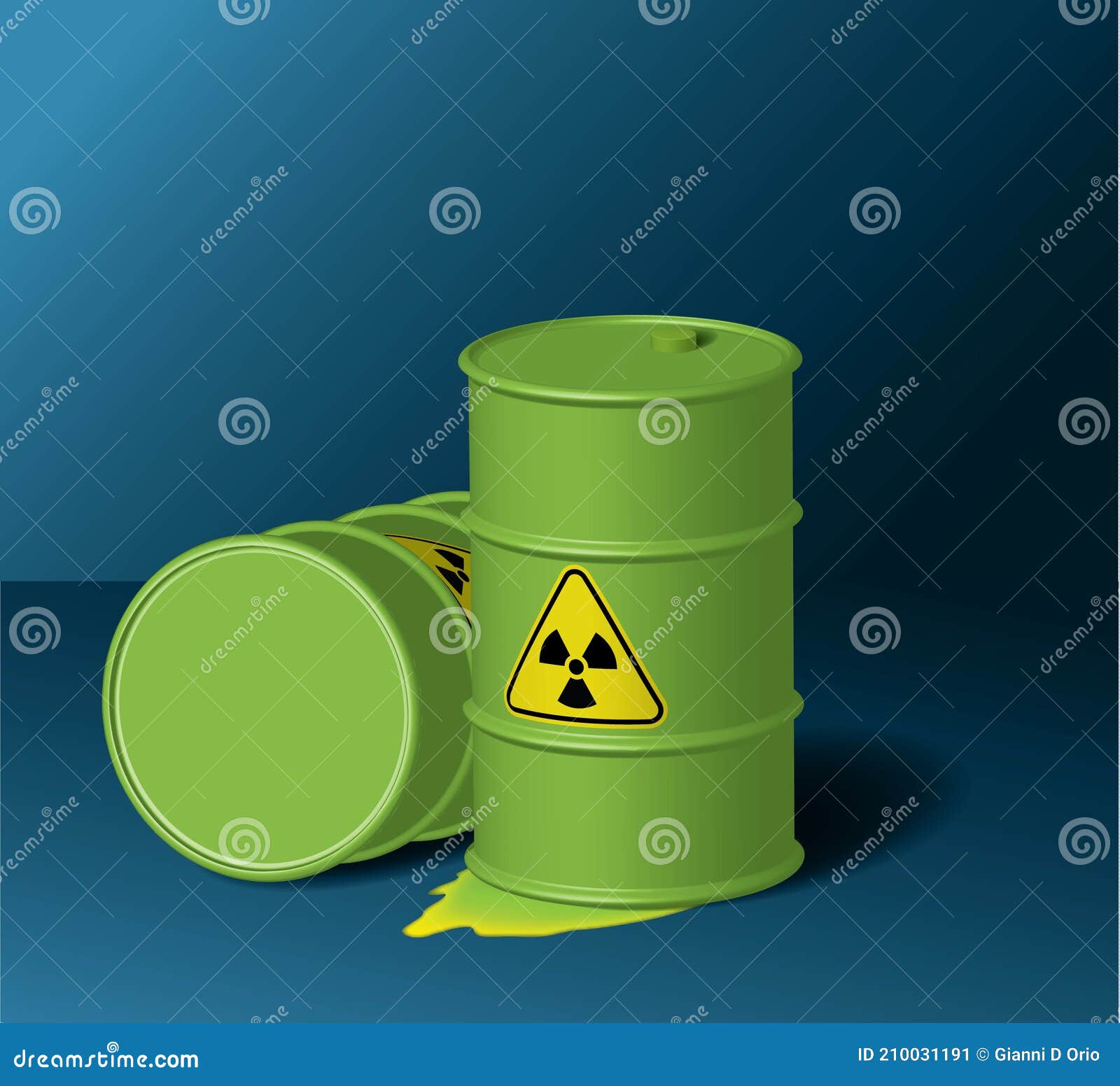 Barrels with Leaking Radioactive Substances Stock Illustration ...