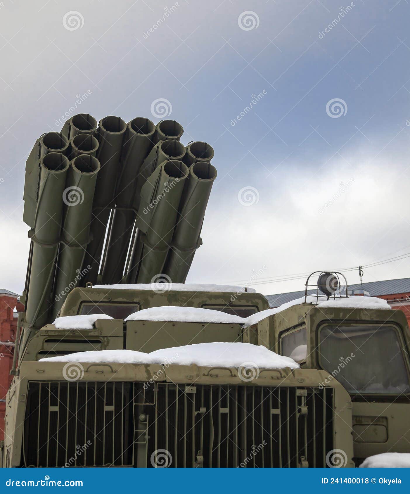 Barrels of Modern Multiple Launch Rocket System in the Parking Lot ...