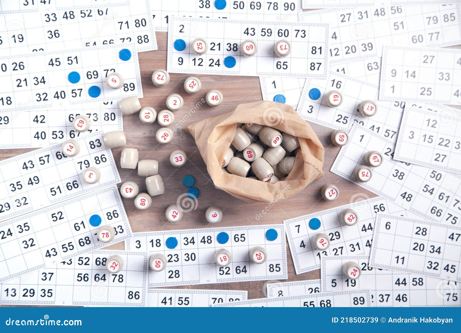 Barrels with Numbers and Cards for Lotto Table Game Stock Image - Image ...